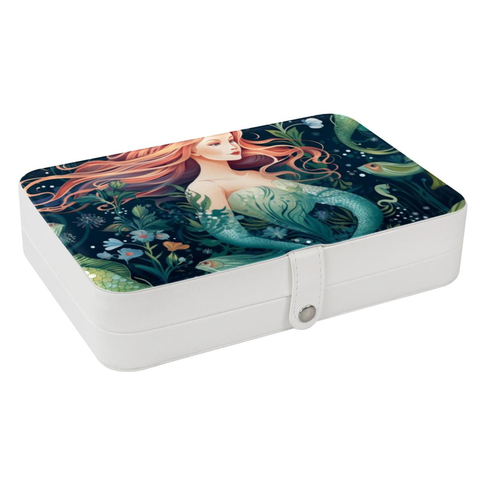 Mermaid Portable PU Leather Necklace Organizer with Removable ...