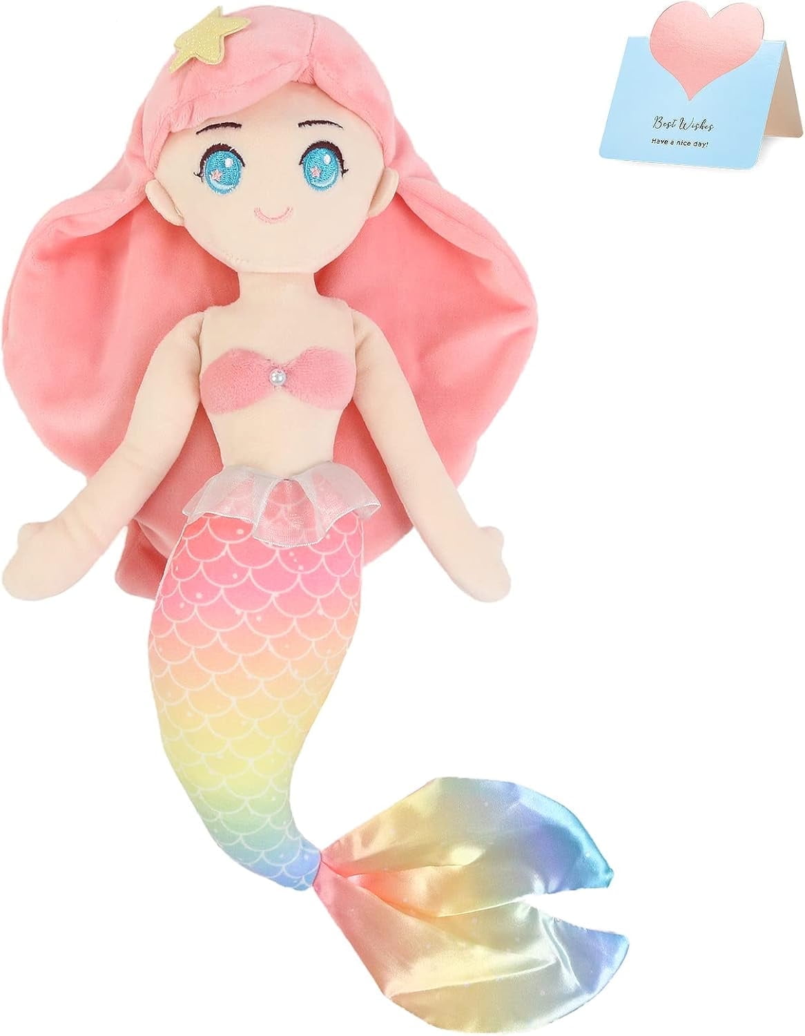 Mermaid Princess Stuffed Animal Cuddly Soft Hugging Plush Toy Doll ...