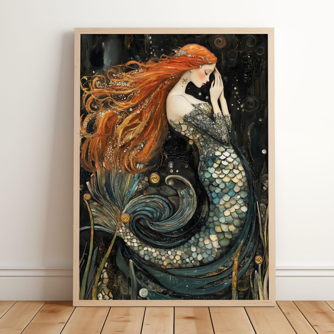 Mermaid Print Art Nouveau Inspired Mermaid Ocean Fantasy Decor Boho ...
