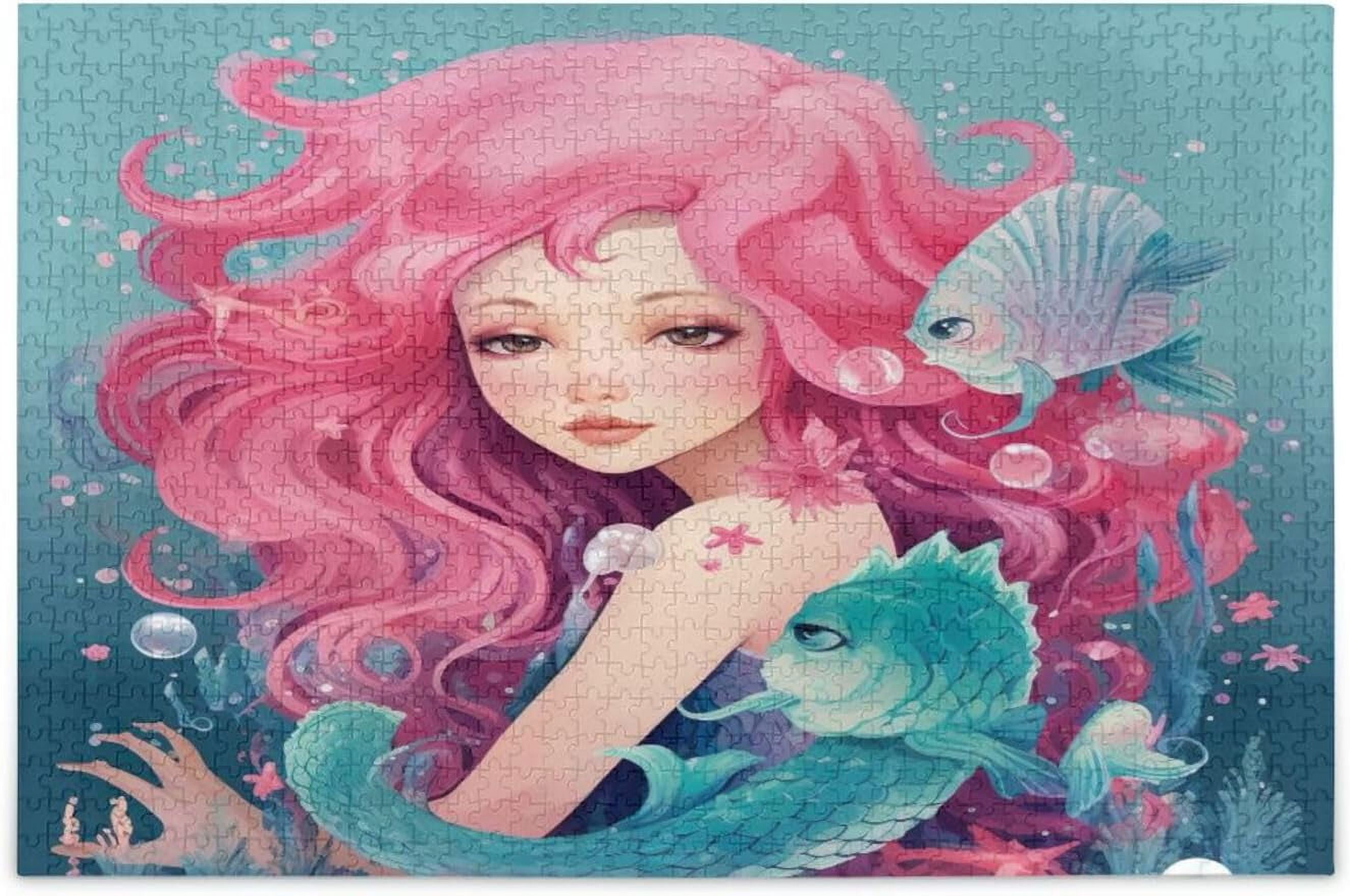 Mermaid Puzzles for Adults 500 Pieces, Die-Cut Puzzle Pieces Are Easy ...