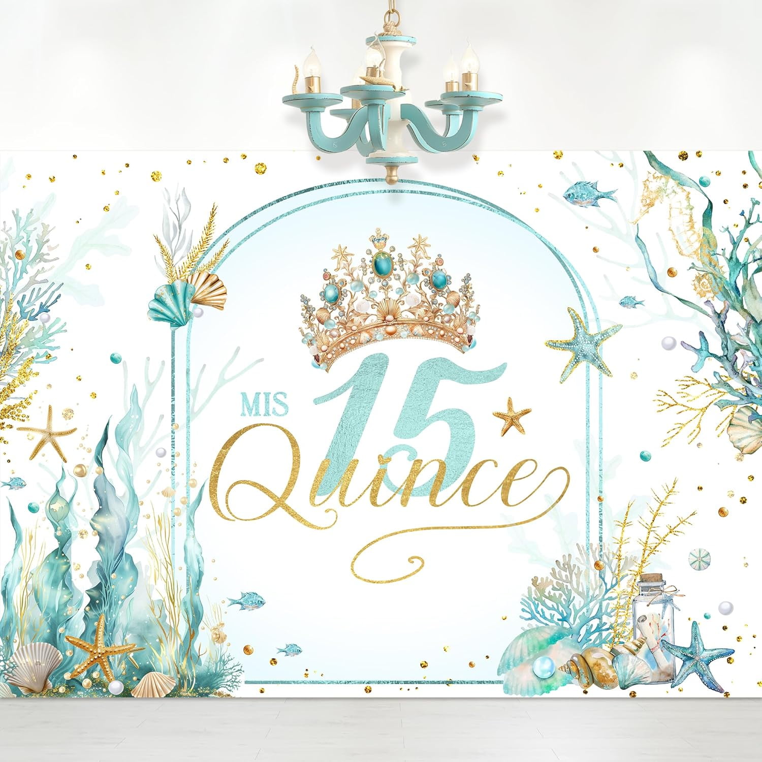 Mermaid Quinceanera Backdrop Girls Mis Quince 15th Birthday Ocean ...