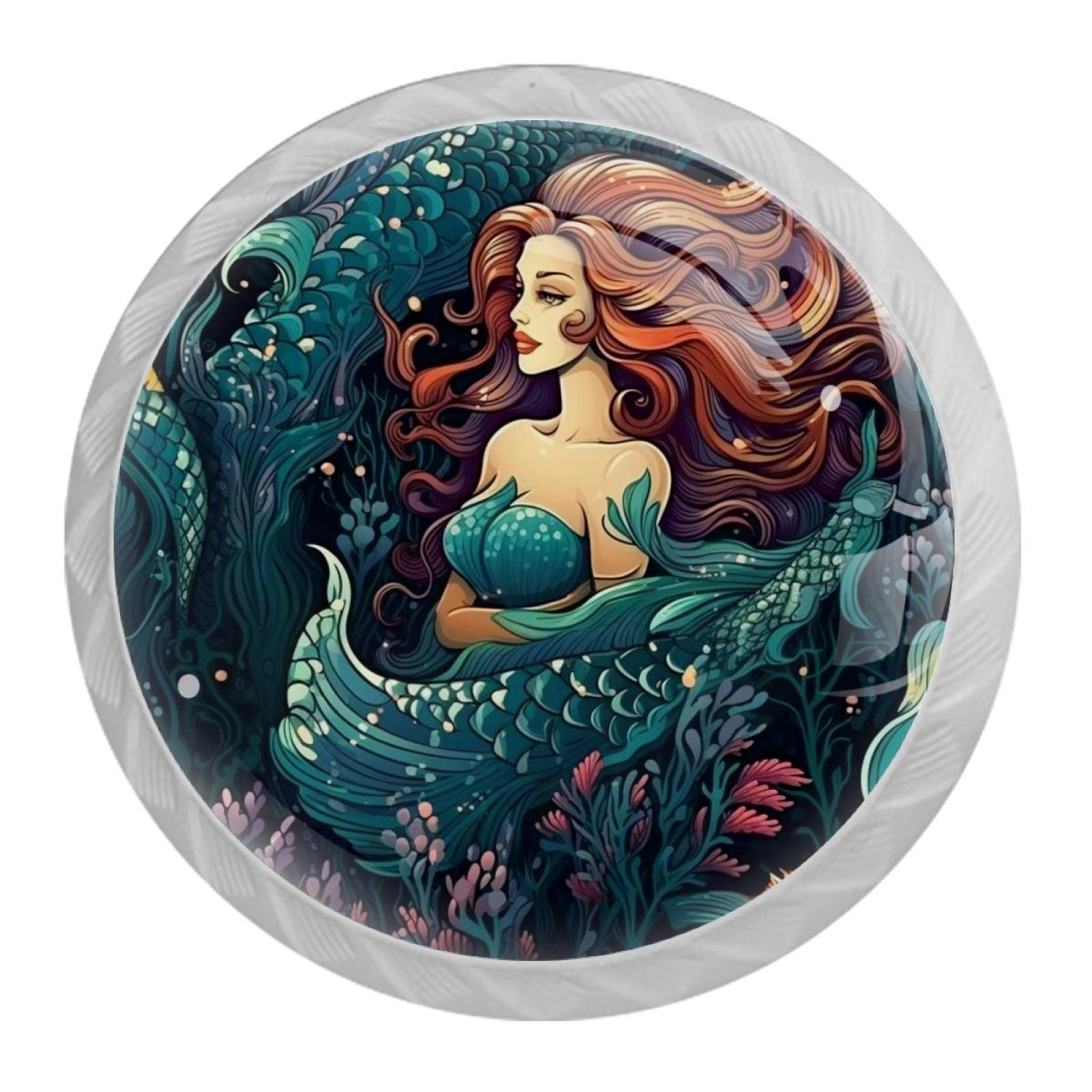 Mermaid Sad Custom Drawer Knobs - Transparent Cabinet Knobs ABS Glass ...