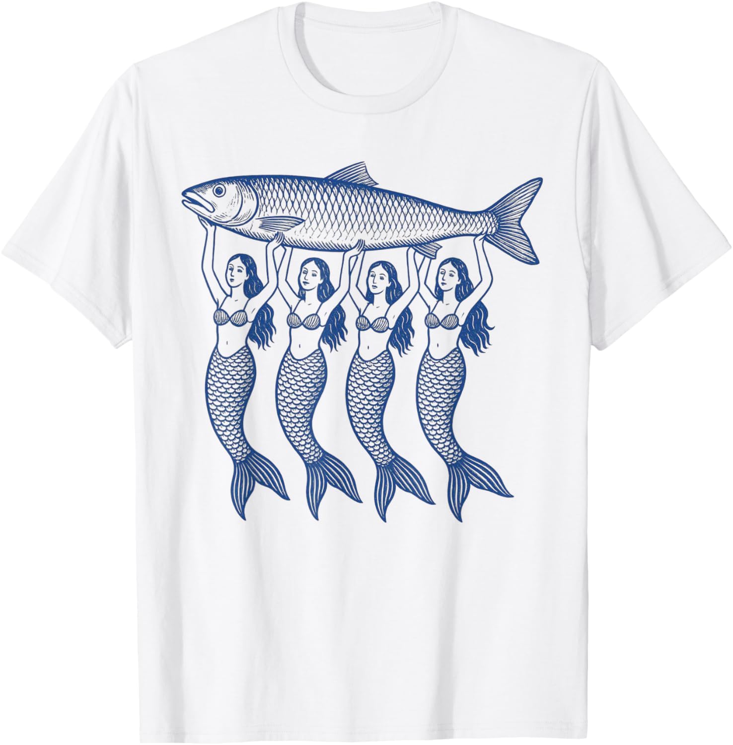 Mermaid Sardine Tinned Fish Sea Food Canned Sardines Ocean T-Shirt ...
