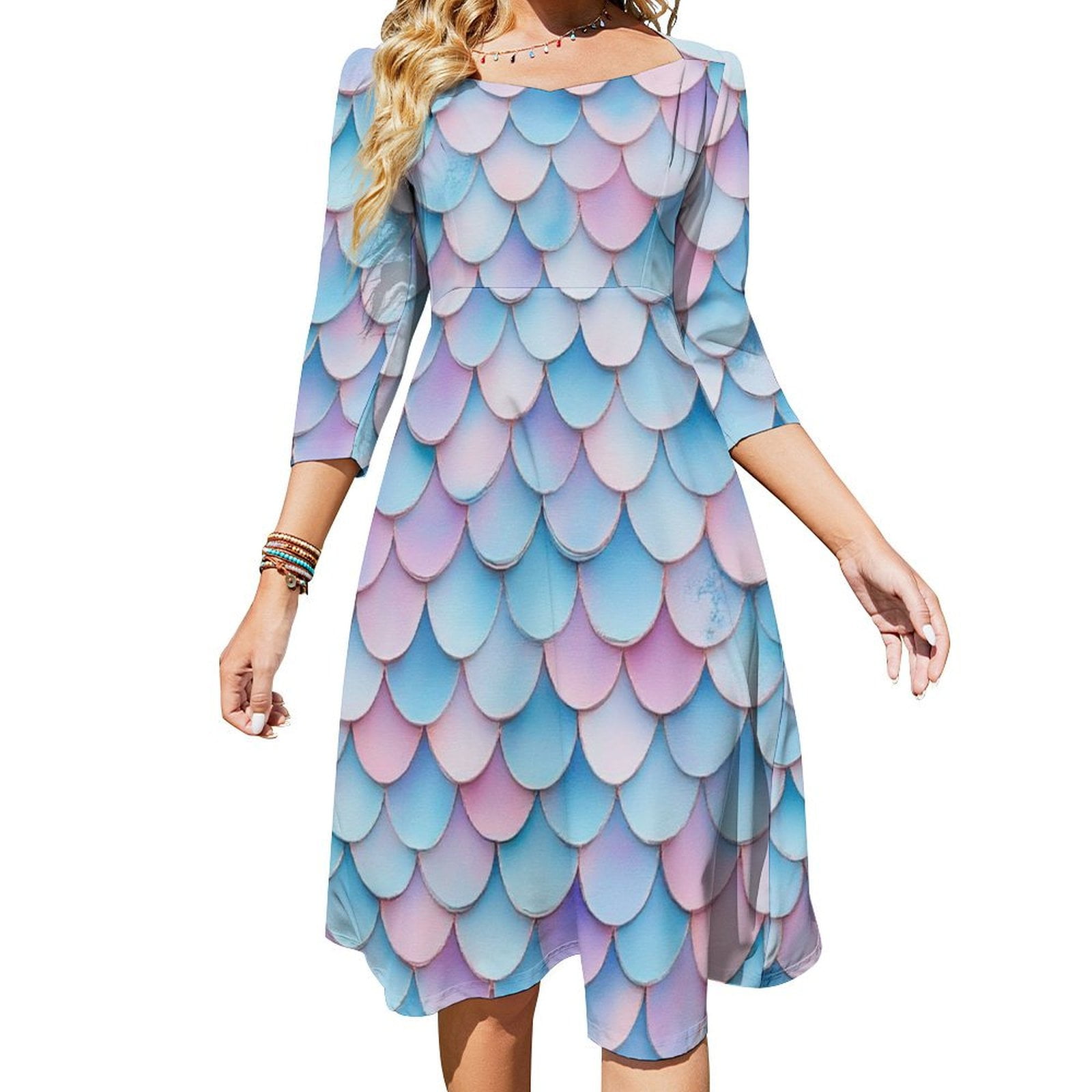 Mermaid Scale Pattern Background Dress Summer Dresses Woman Street ...