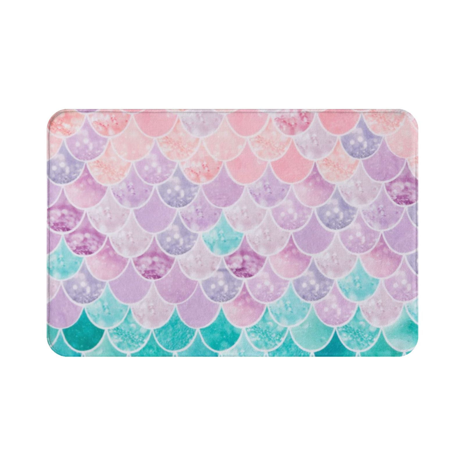 Mermaid Scales Bathroom Rug Mat Super Soft Bath Rugs Non Slip Carpet ...