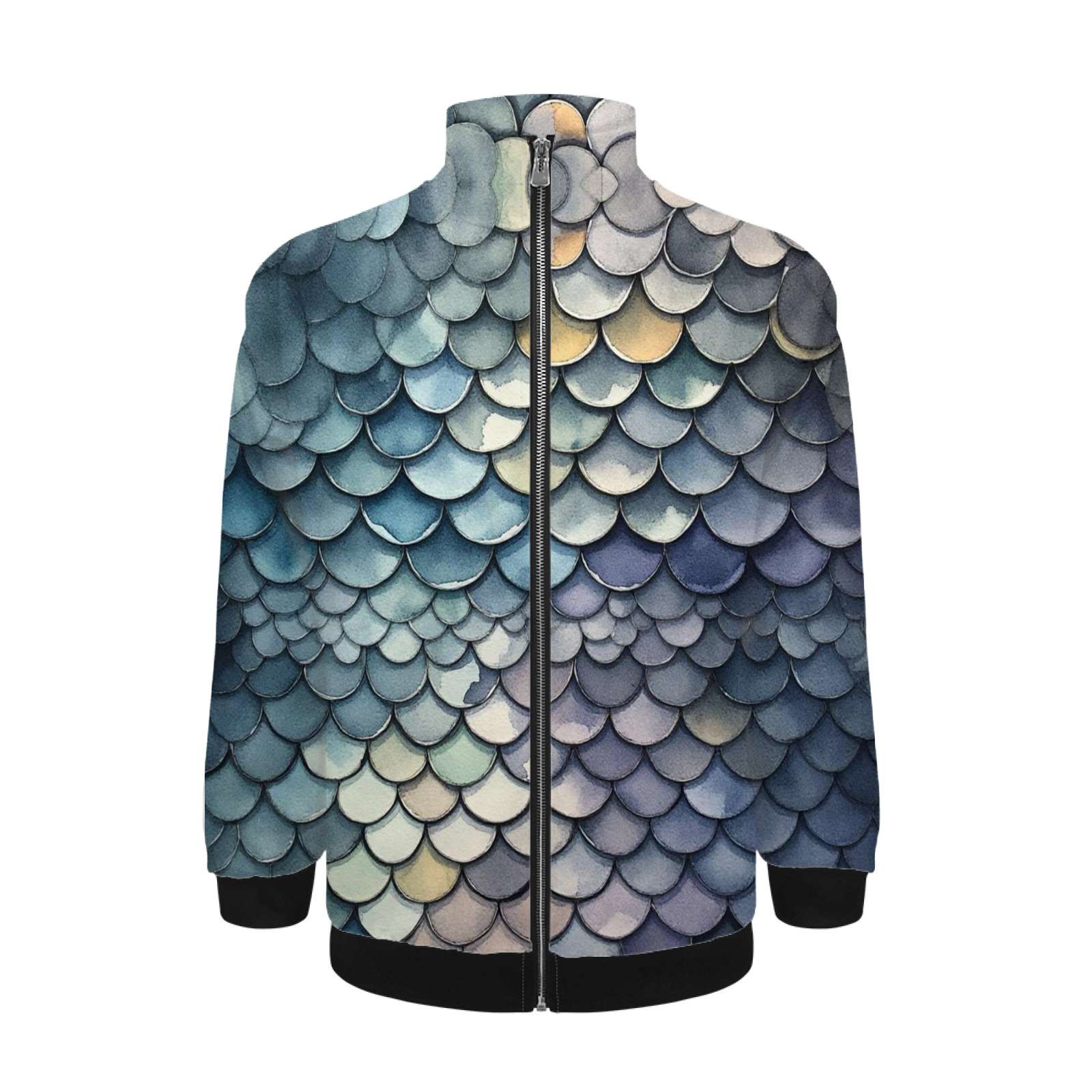 Mermaid Scales Blue Purple Jacket Men's Street Cool Long Sleeves Coat ...
