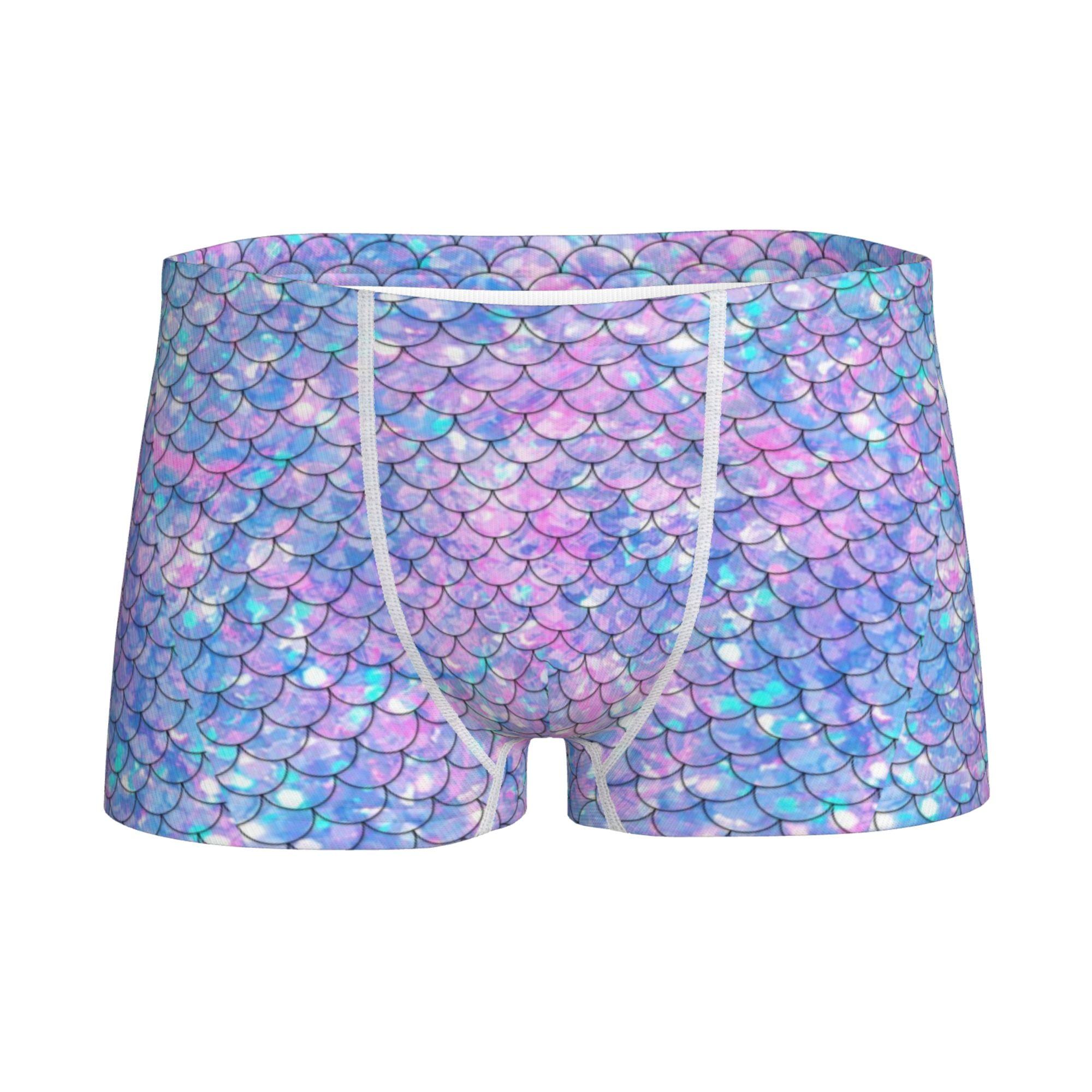 Mermaid Scales Boys'100% Cotton Boxer Brief Soft Moisture Wicking ...