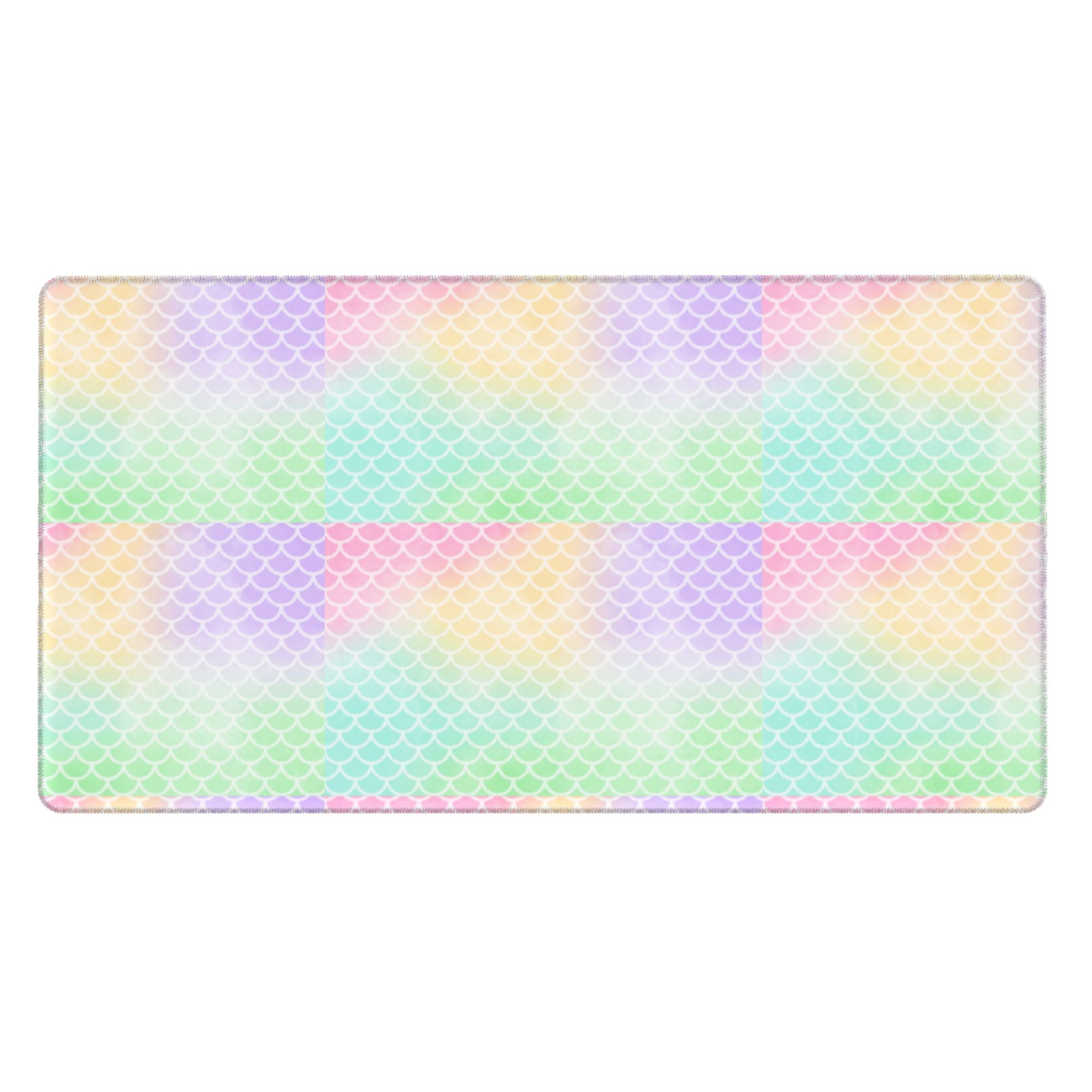 Mermaid Scales Colorful Large Gaming Mouse Pad, Large Keyboard Pad,Desk ...