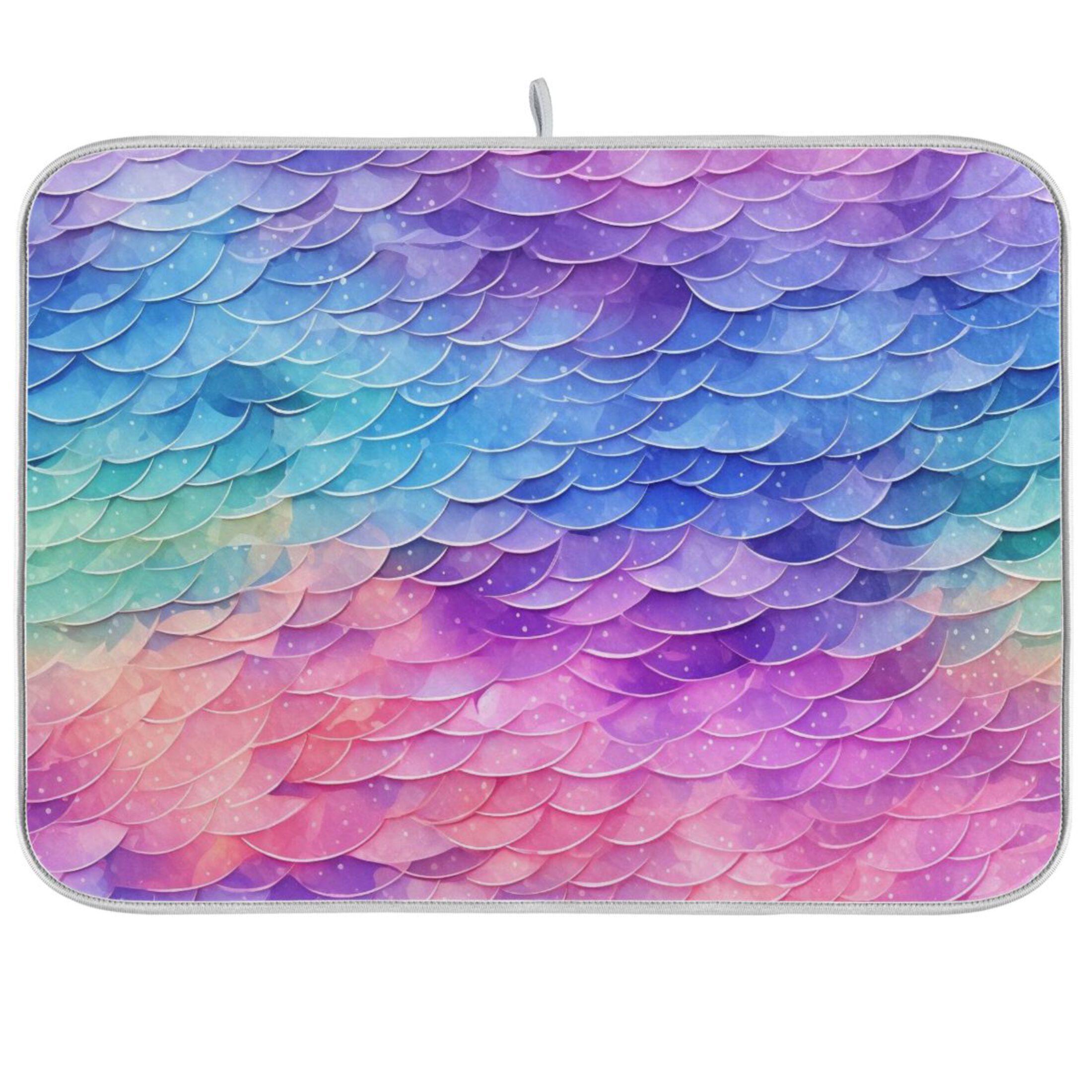 Mermaid Scales Dish Drying Mat Microfiber Kitchen Pad Large Counter ...