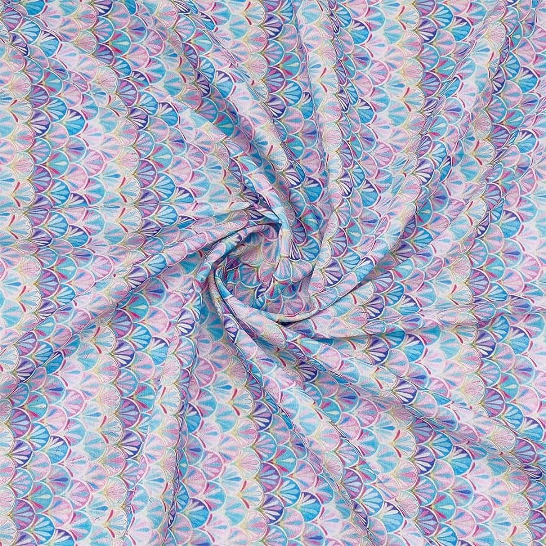 Mermaid Scales Fabric 39.4x57inch Fish Scale Pattern Polyester Cotton ...