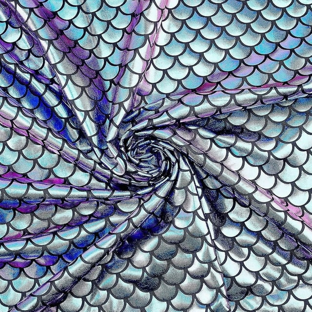 Mermaid Scales Fabric 39.4x59inch Light Sea Green Hologram 2 Way ...