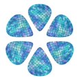 Mermaid Scales Fish Scale Blue Guitar Pick 6 Pack for Bass Acoustic ...