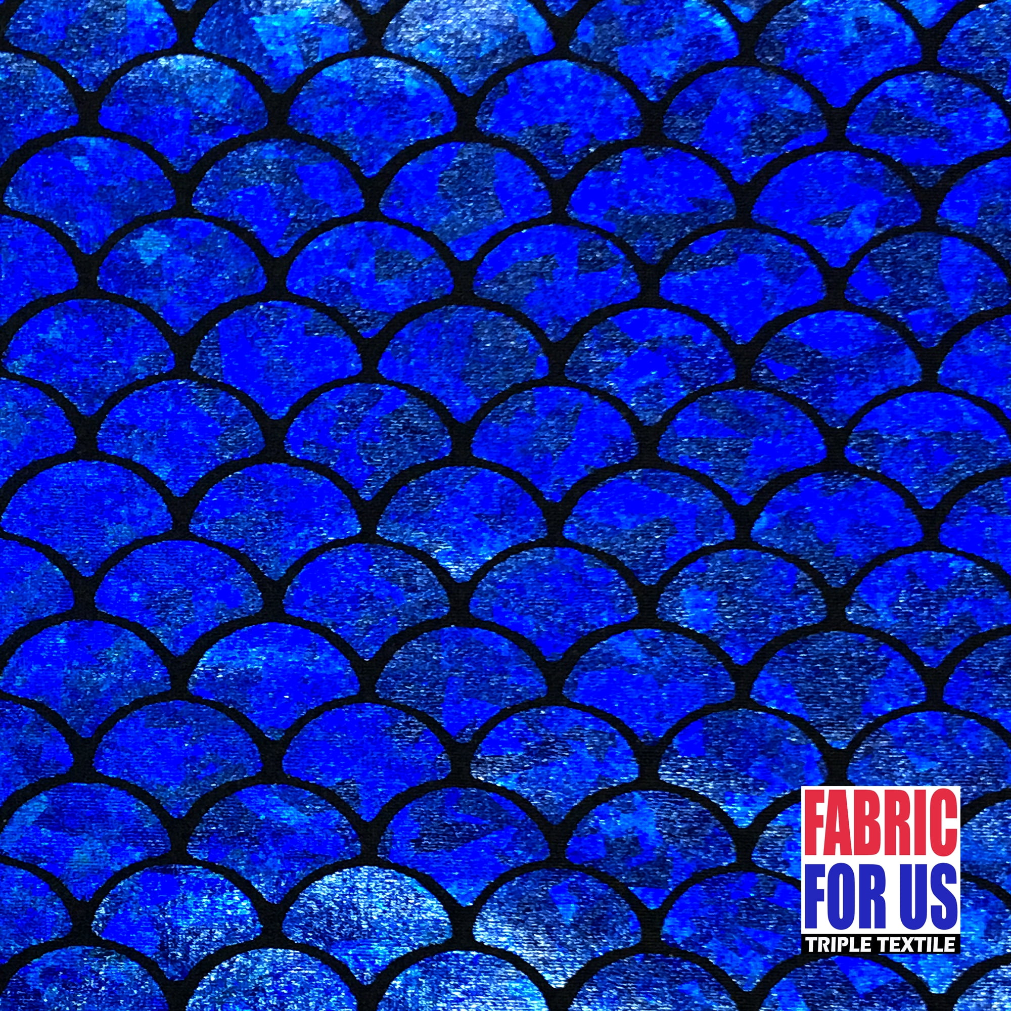 Mermaid Scales Royal Reflective, Holographic and Shiny STRETCH Fabric ...