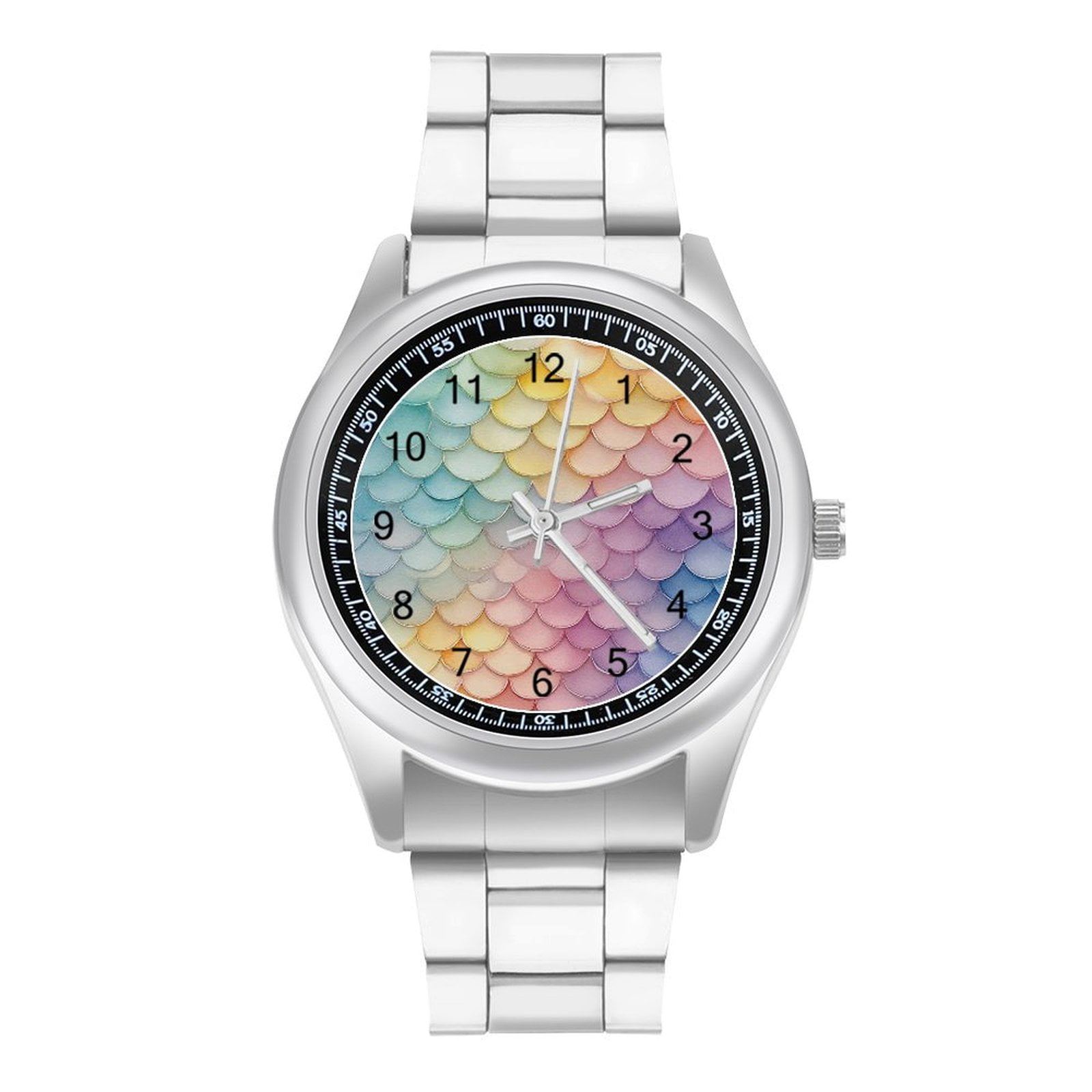 Mermaid Scales Wrist Watches for Men Metal Band Watch Fashion Three ...