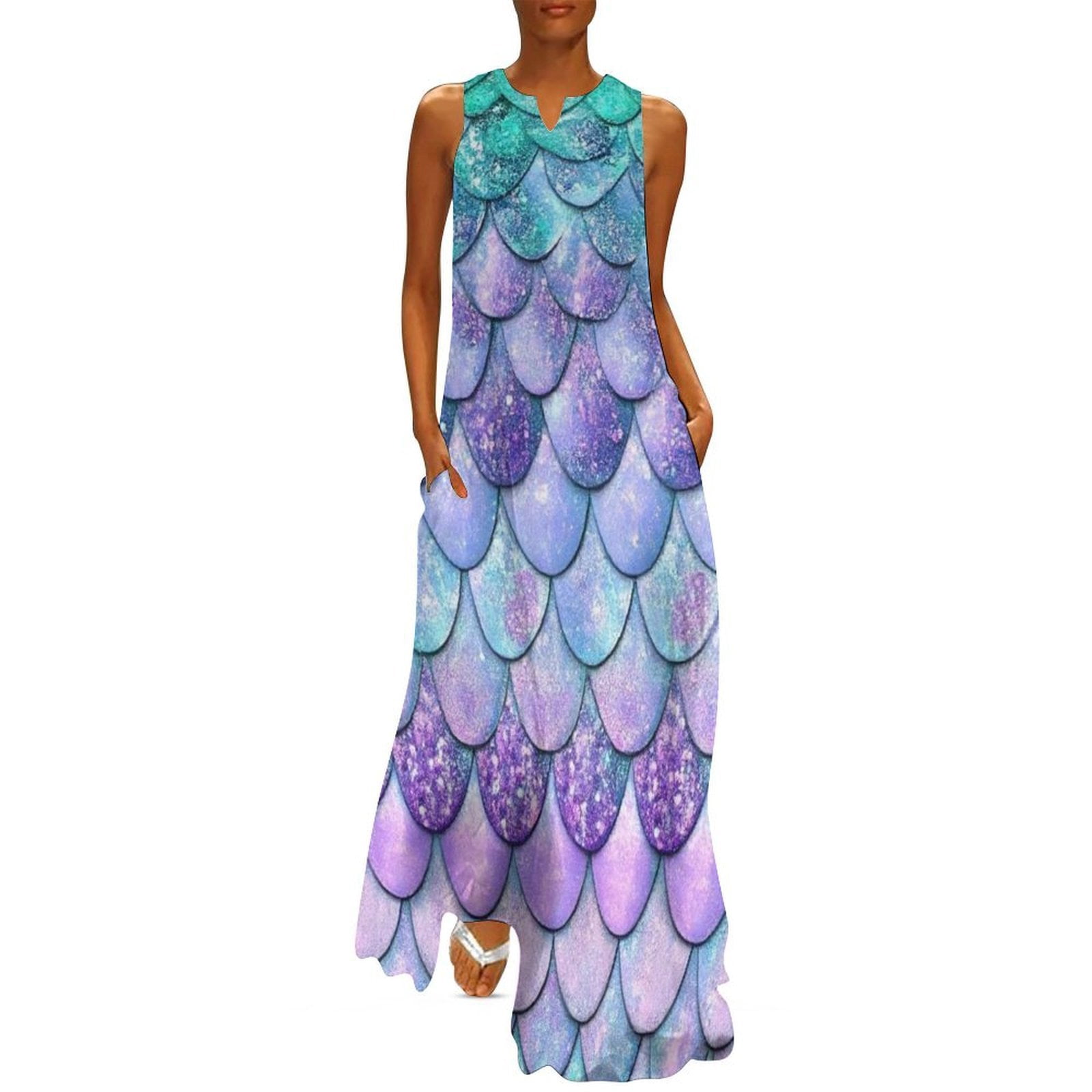 Mermaid Scales with Unicorn Glitter Long Dress luxury evening dresses ...