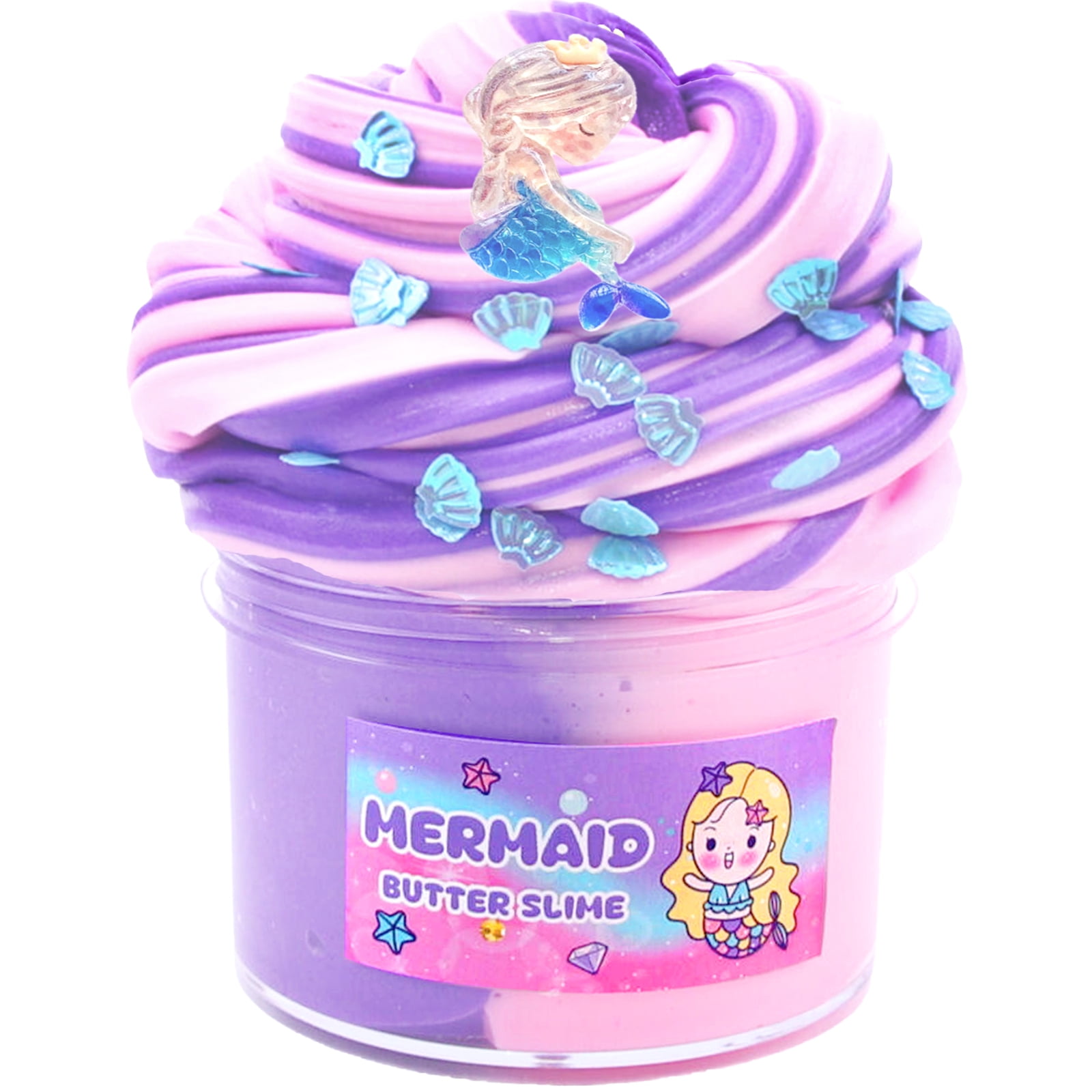 Mermaid Scented Butter Slime Toy Kit for Girls and Boys,Super Soft and ...