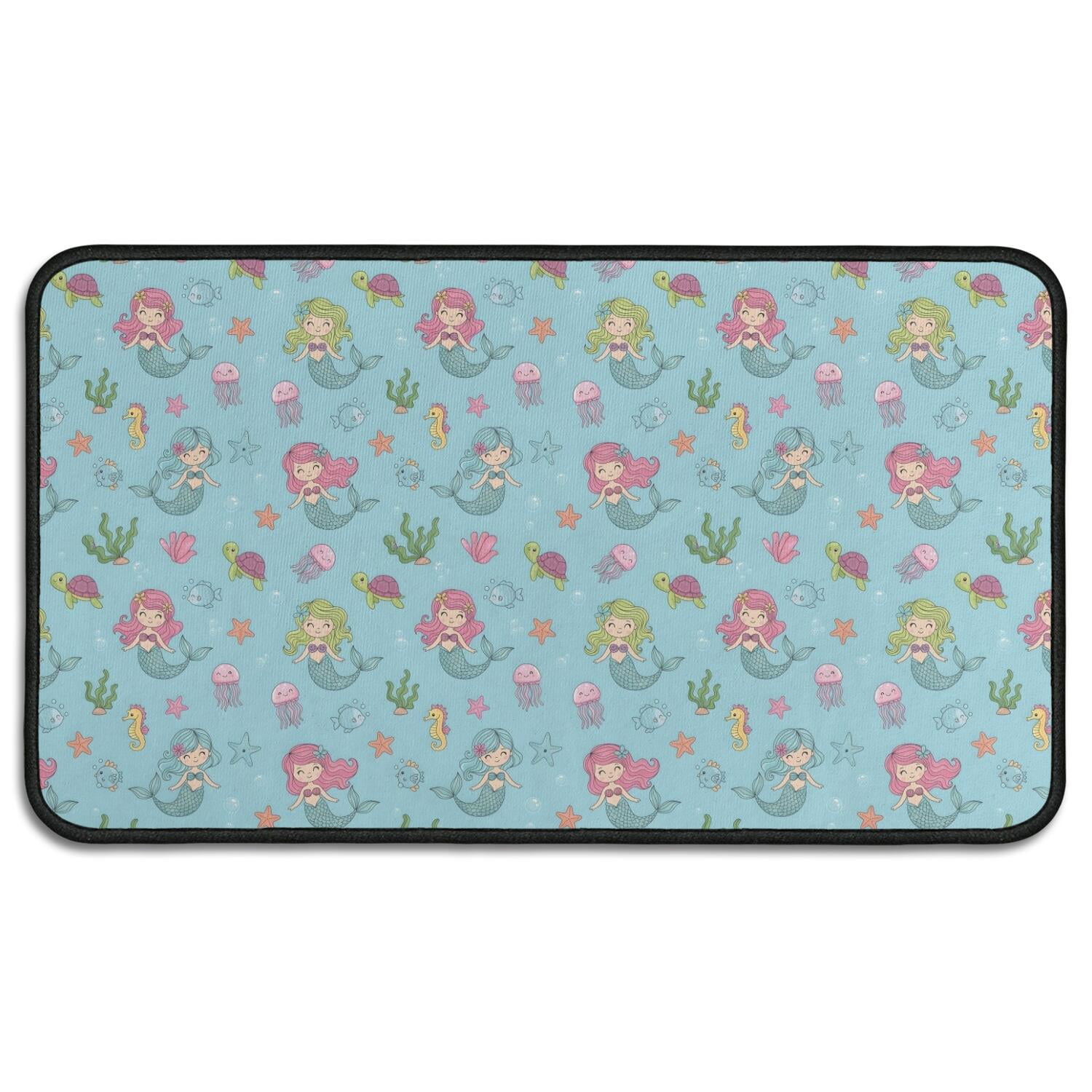 Mermaid Sea Creature Pattern Door Rugs,Washable Non Slip Door Mats ...