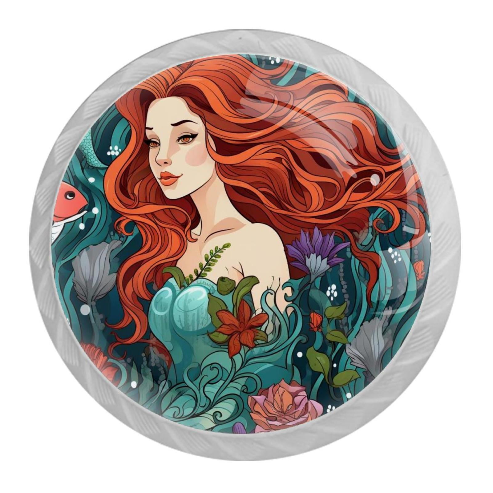Mermaid Sea Plants Custom Drawer Knobs - Transparent Cabinet Knobs ABS ...