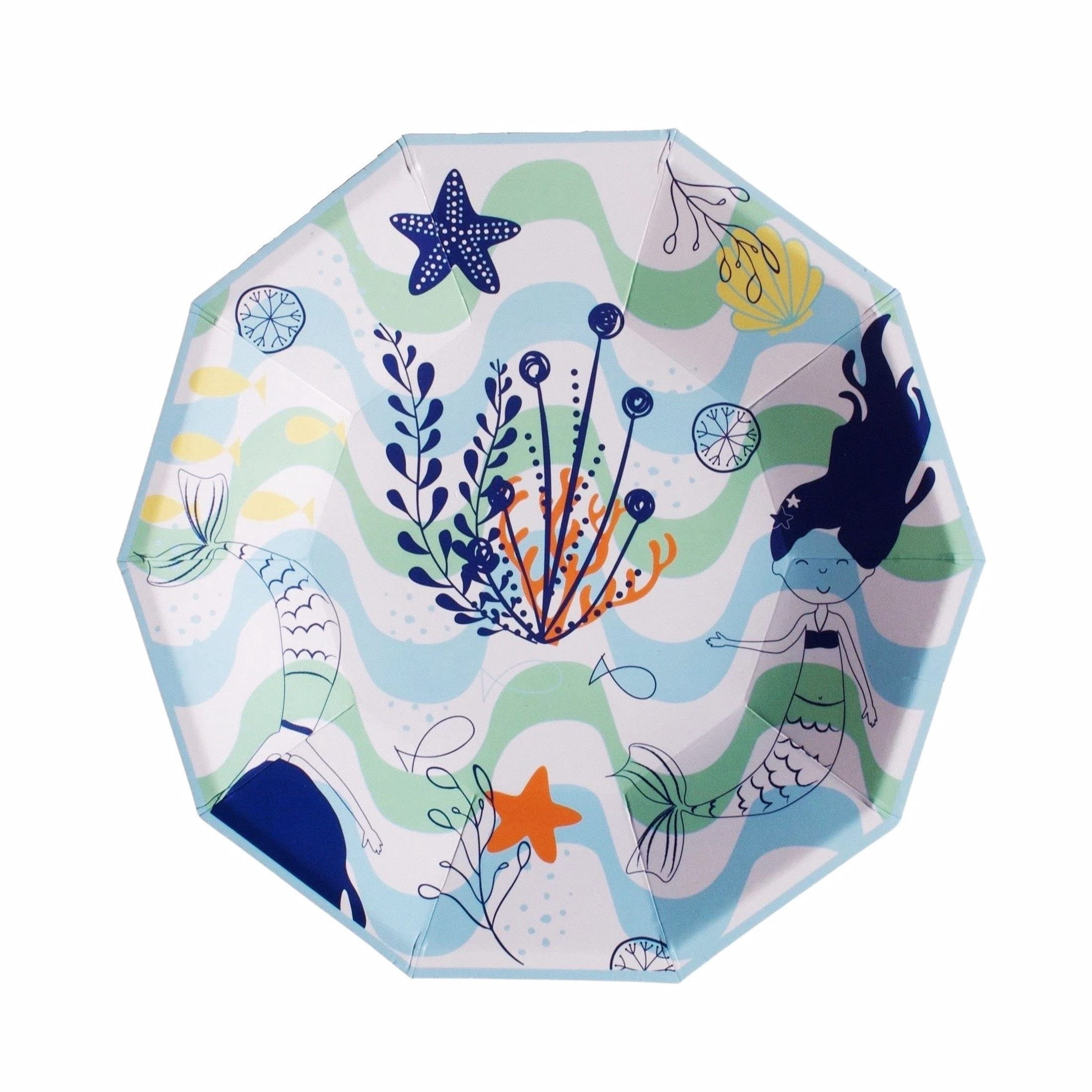 Mermaid Seaside Party Plates - Pack of 8 - Under the Sea Birthday ...