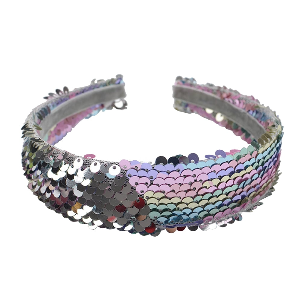 Mermaid Sequin Headband Reversible Sequins Padded Hair Band Alice Band ...