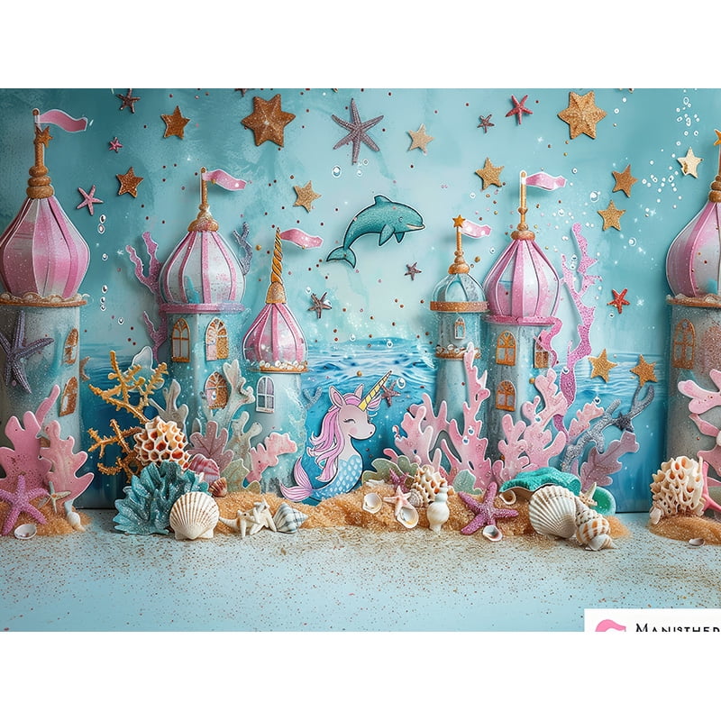 Mermaid Shell Beach Ocean Fish Photography Backdrops Underwater ...