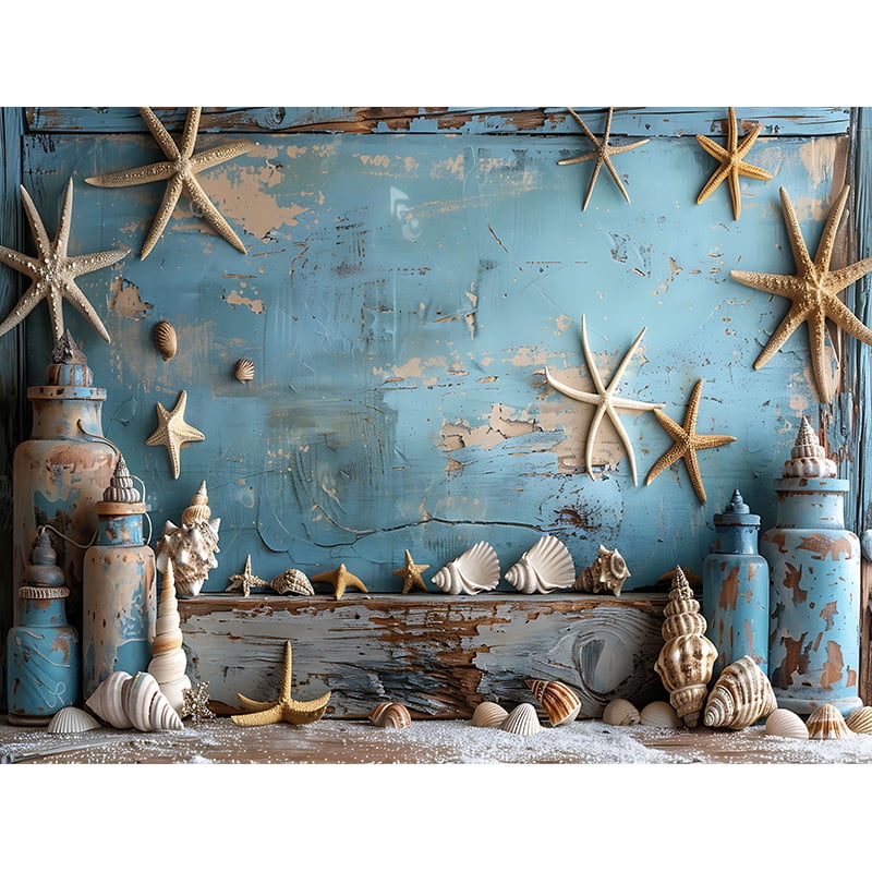 Mermaid Shell Beach Ocean Fish Photography Backdrops Underwater ...