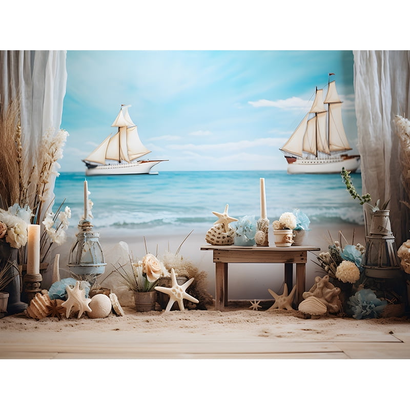 Mermaid Shell Beach Ocean Fish Photography Backdrops Underwater ...