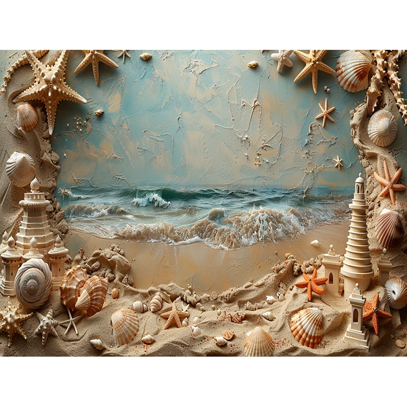 Mermaid Shell Beach Ocean Fish Photography Backdrops Underwater ...
