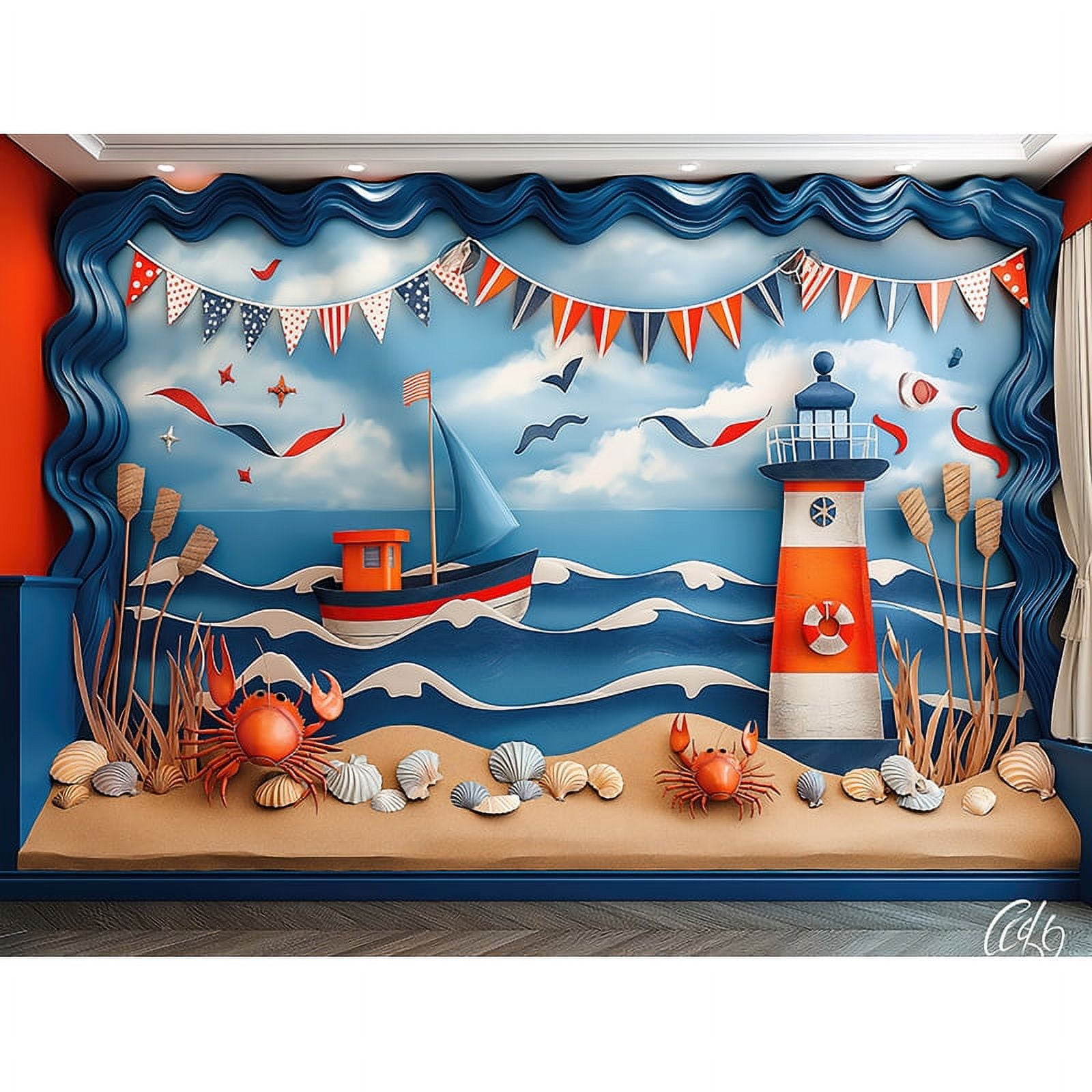 Mermaid Shell Beach Ocean Fish Photography Backdrops Underwater ...