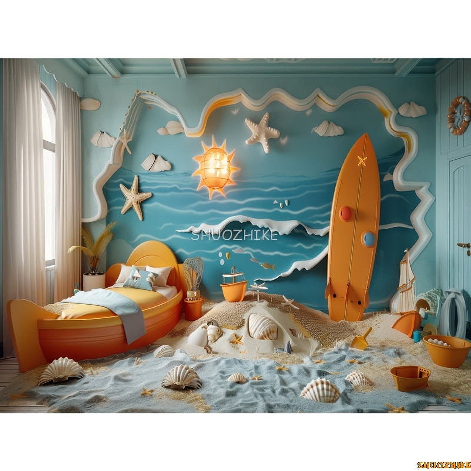 Mermaid Shell Beach Ocean Fish Photography Backdrops Underwater ...