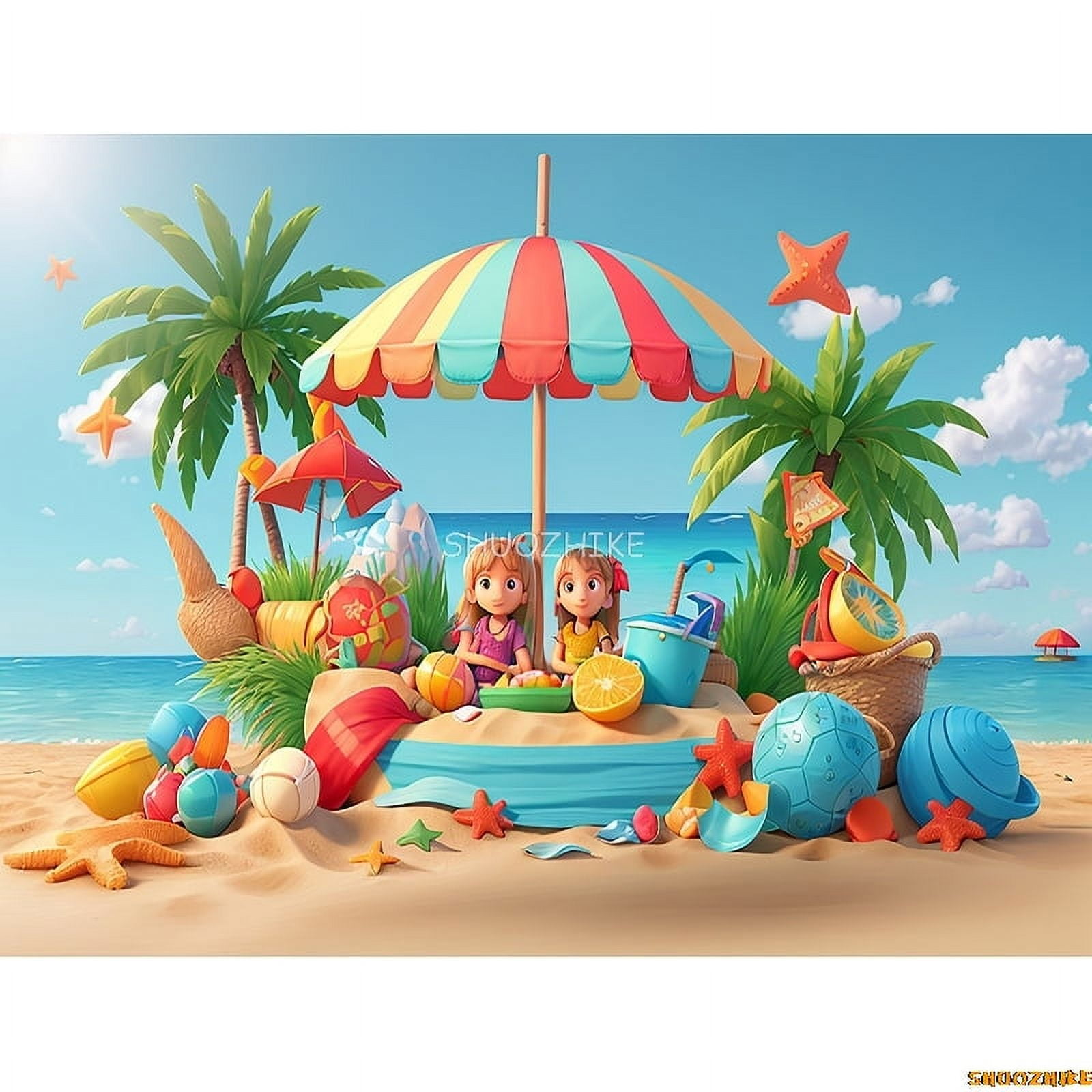 Mermaid Shell Beach Ocean Fish Photography Backdrops Underwater ...