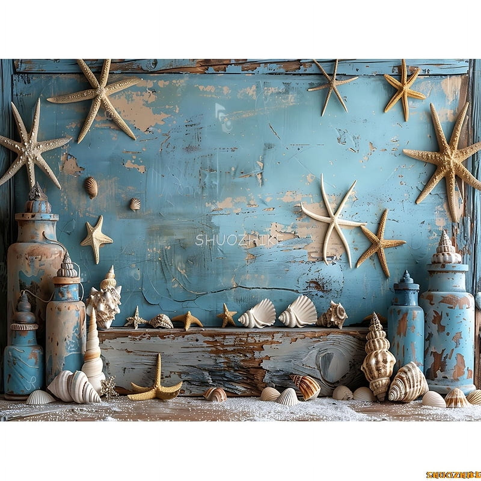 Mermaid Shell Beach Ocean Fish Photography Backdrops Underwater ...