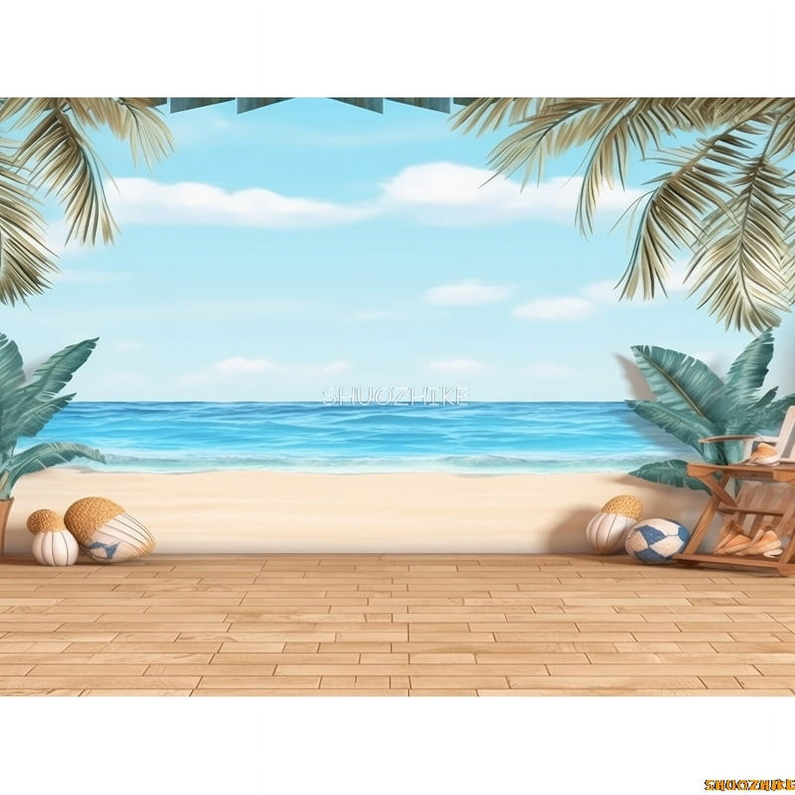 Mermaid Shell Beach Ocean Fish Photography Backdrops Underwater ...