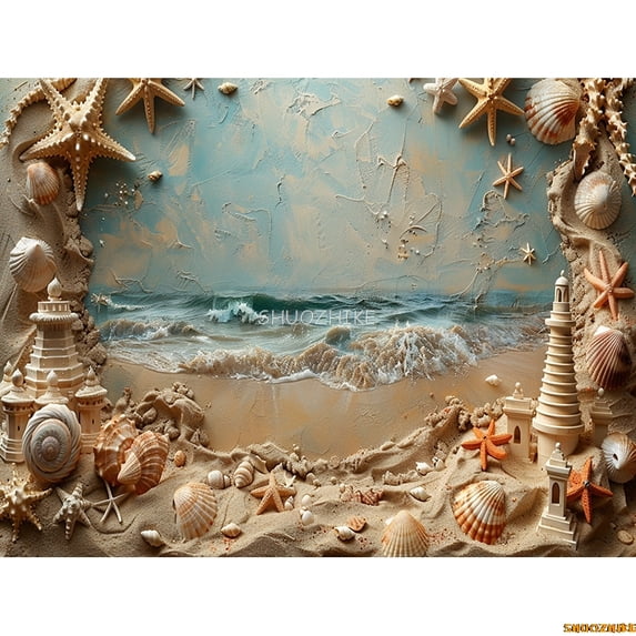 Mermaid Shell Beach Ocean Fish Photography Backdrops Underwater ...