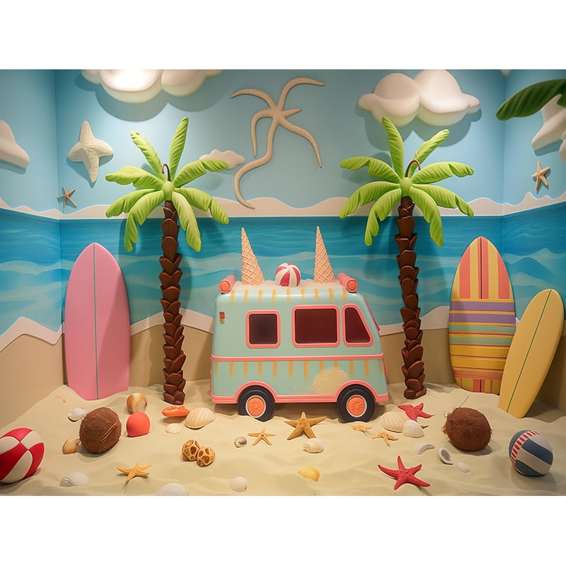 Mermaid Shell Beach Ocean Fish Photography Backdrops Underwater ...