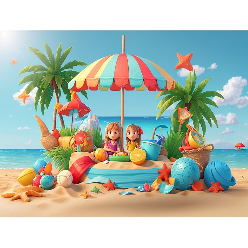 Mermaid Shell Beach Ocean Fish Photography Backdrops Underwater ...