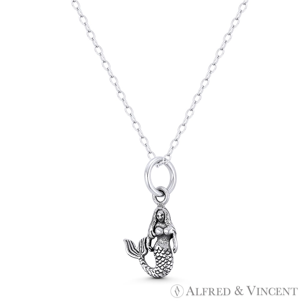 Mermaid / Siren Mythical Creature Charm 19x9mm (0.75x0.35in) Tiny 3D ...