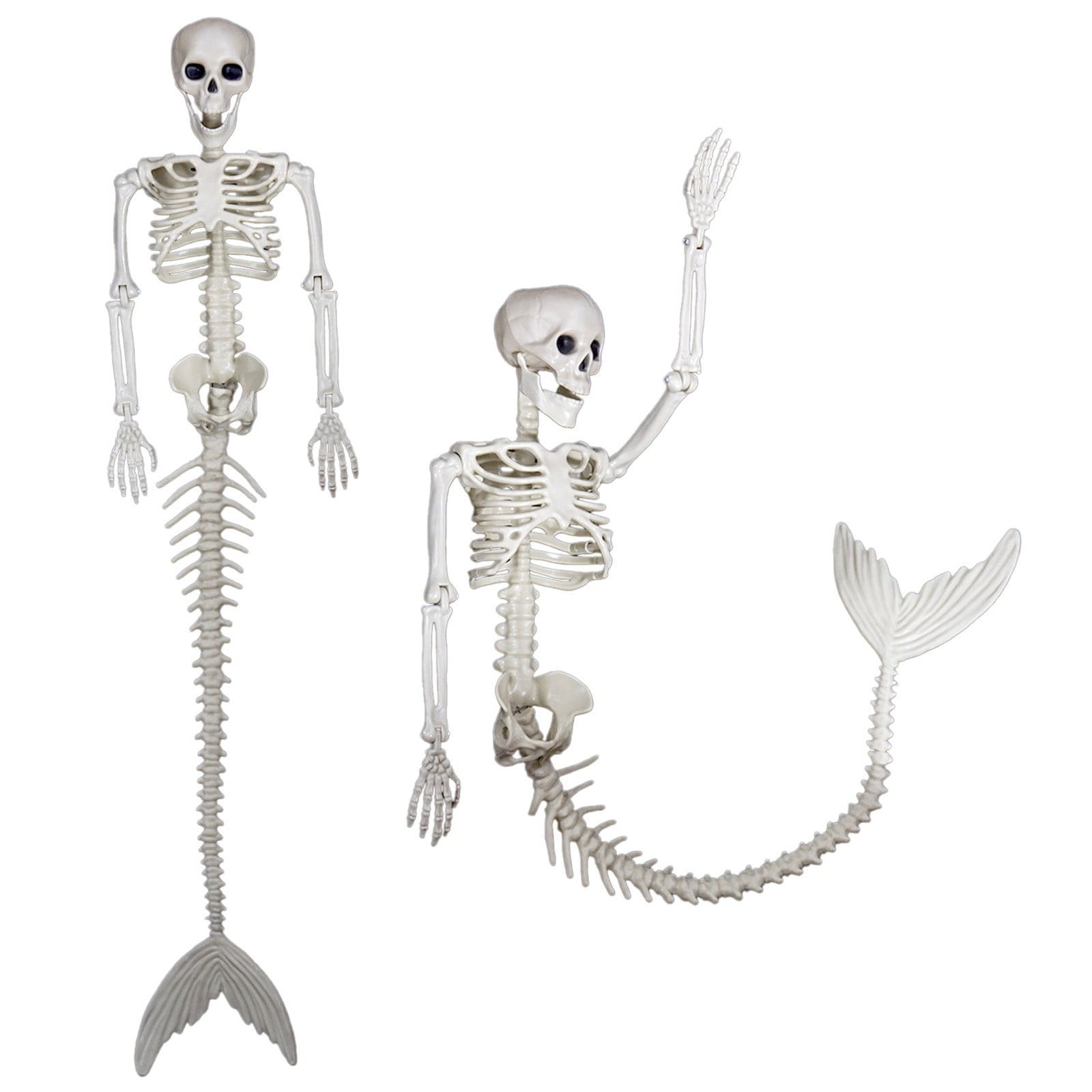 Mermaid Skeleton Halloween Decoration Value - 4ft Articulated Posable ...