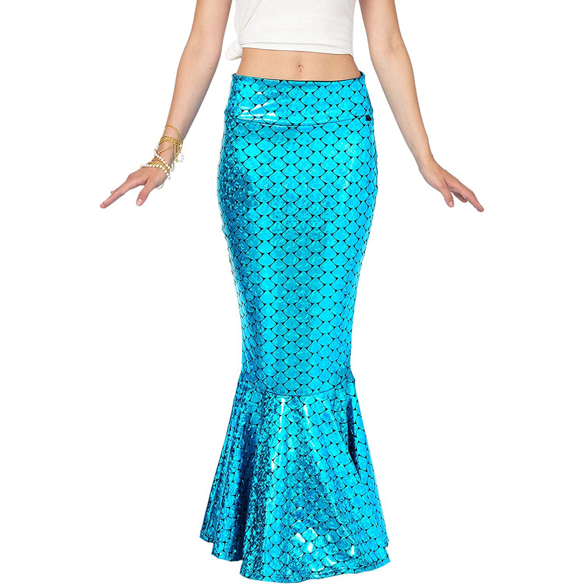 Mermaid Skirts Metallic Mermaid Costumes Skirt Sexy High Waisted Fish ...