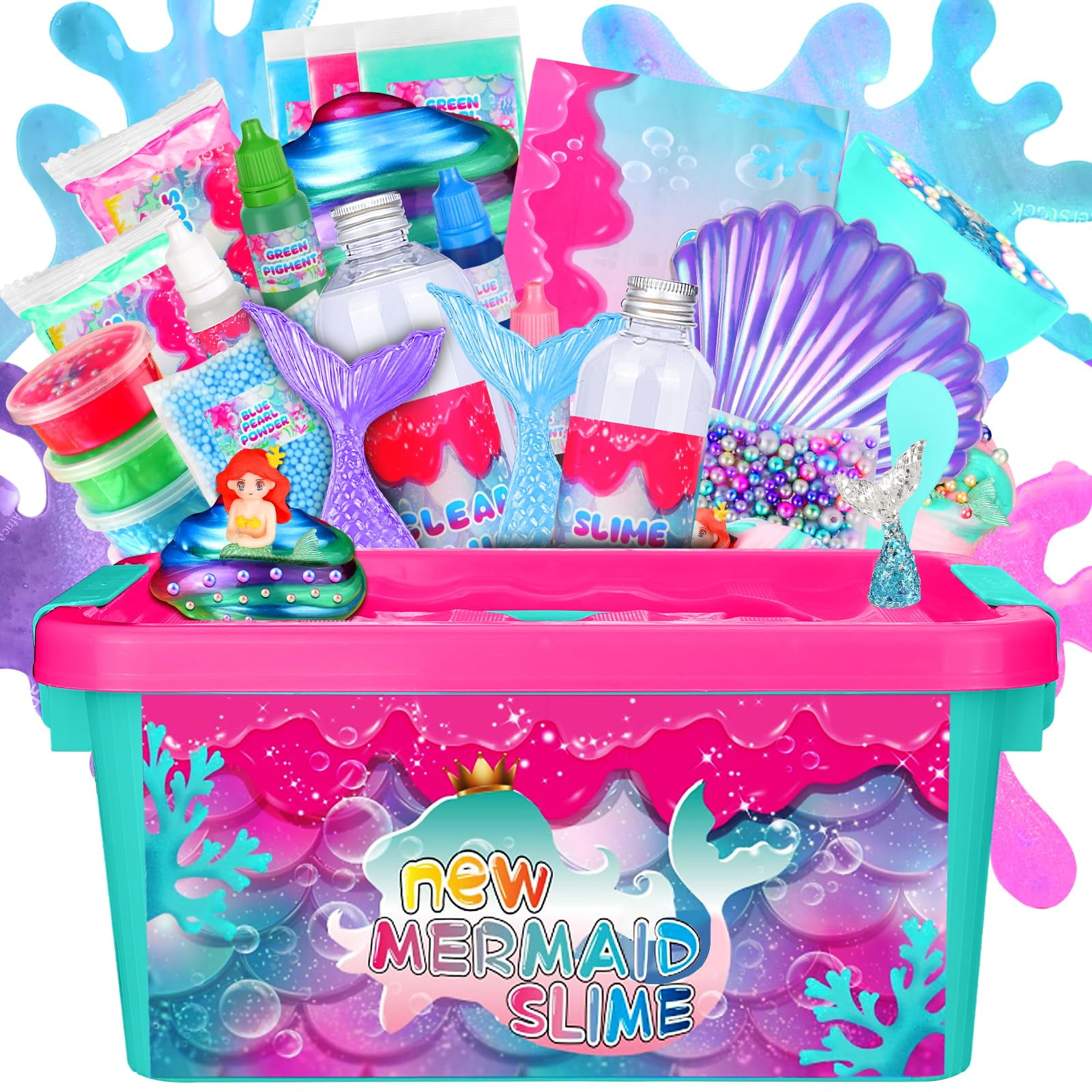 Mermaid Slime Kit for Girls, Mini Dreamy Slime Making Kit for Kids 6-12 ...