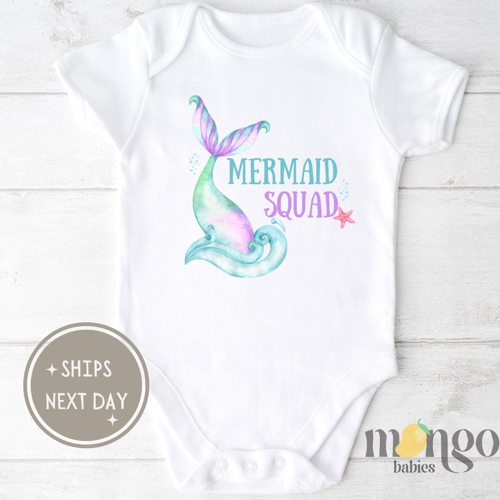 Mermaid Squad Baby Onesies Matching Sisters Tshirt For Kids Mermaid ...