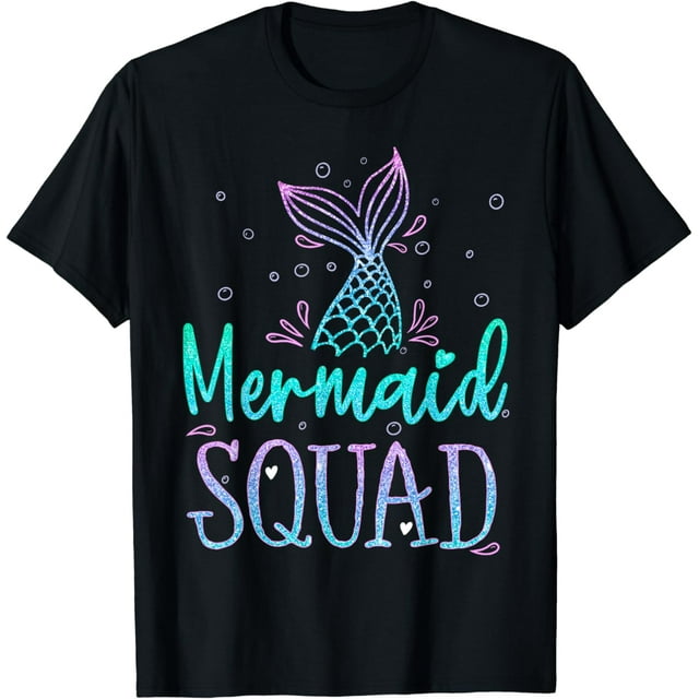 Mermaid Squad Birthday Mermaid Tail Squad Family Matching T-Shirt ...