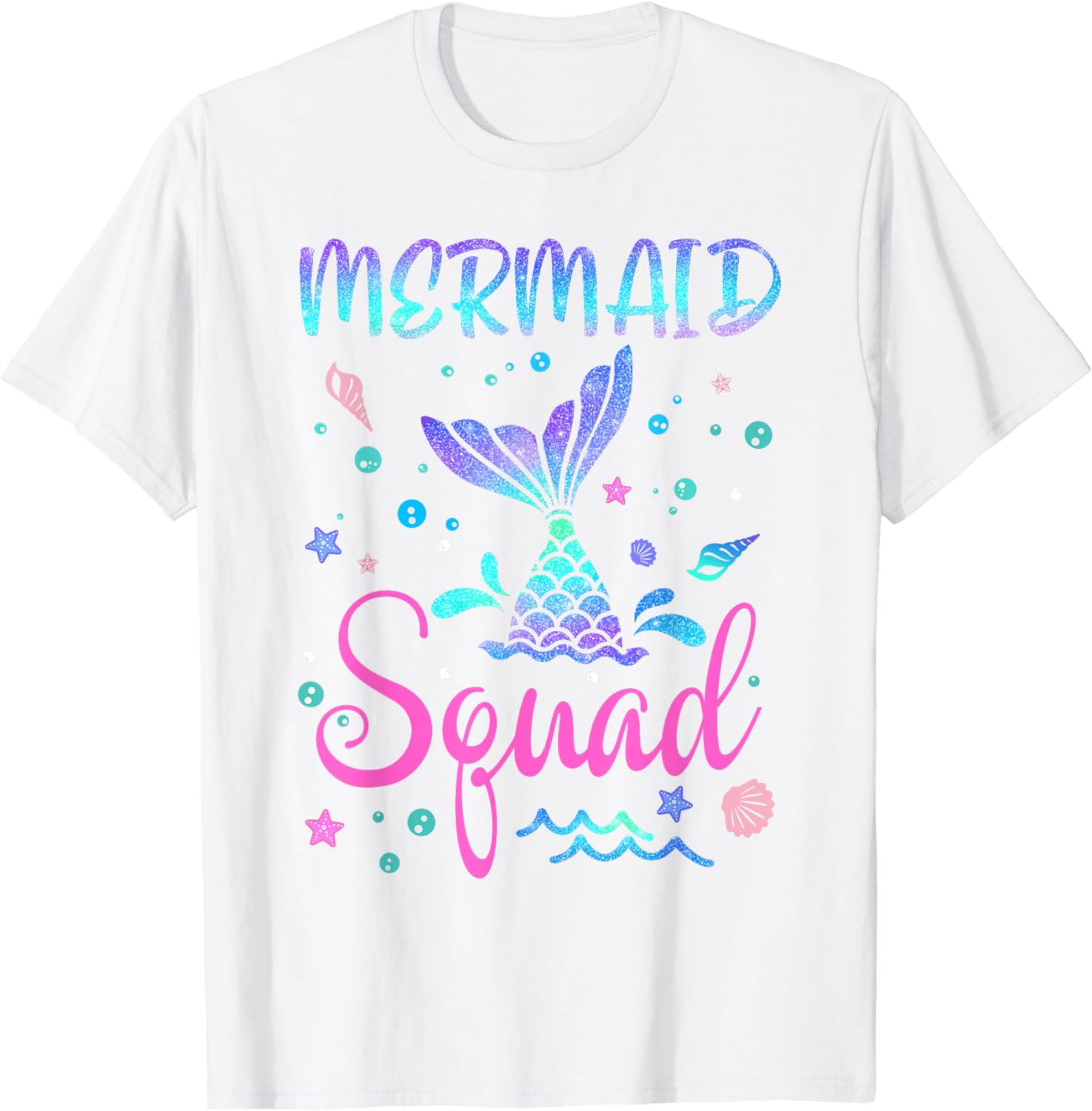 Mermaid Squad Of The Birthday Mermaid Tail Family Matching T-Shirt ...