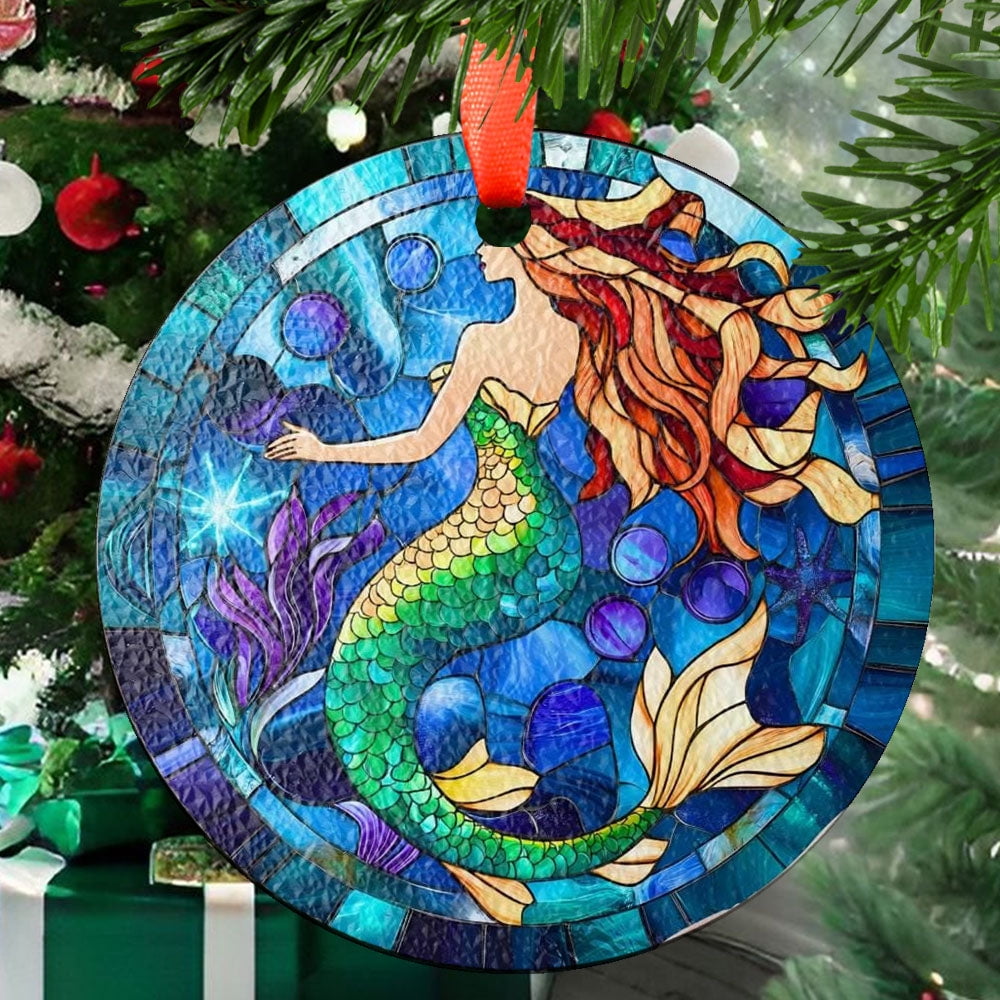 Mermaid Sun Catcher Siren Stained Glass LightCatcher Under the Sea ...