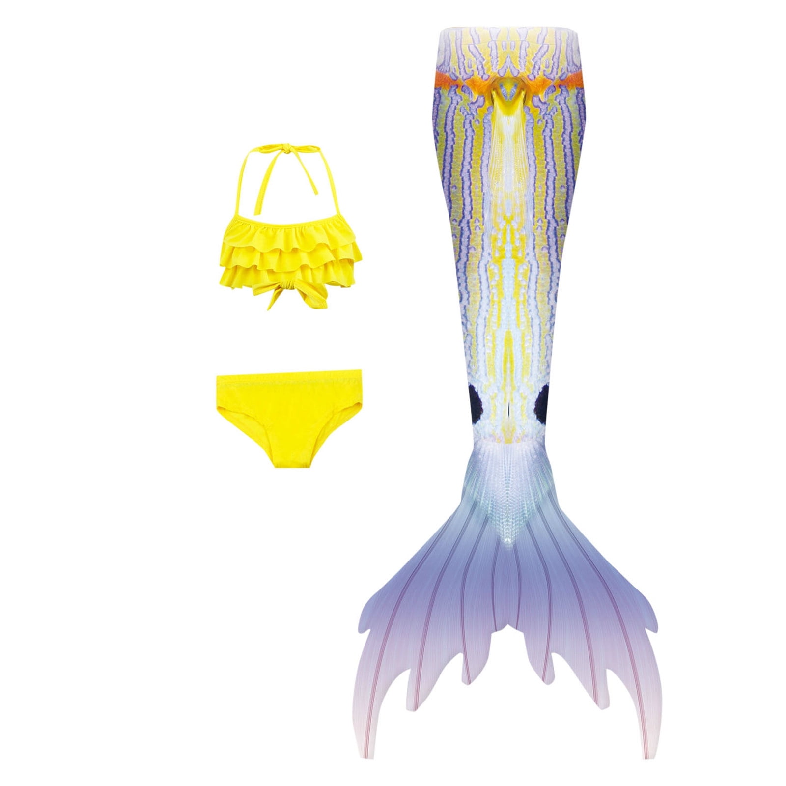 Mermaid Swimsuit for Girls 4-6 Mermaid Tail Sling Bikini Fish Scale 3 ...