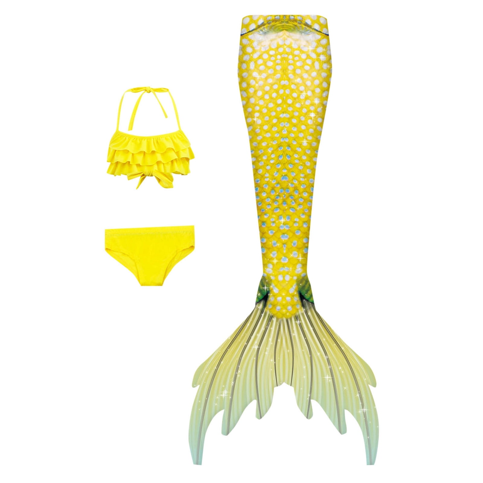 Swimsuit with Tail 4t Tail Tails Fish Scale Girls 3pc Swimsuits Bathing ...