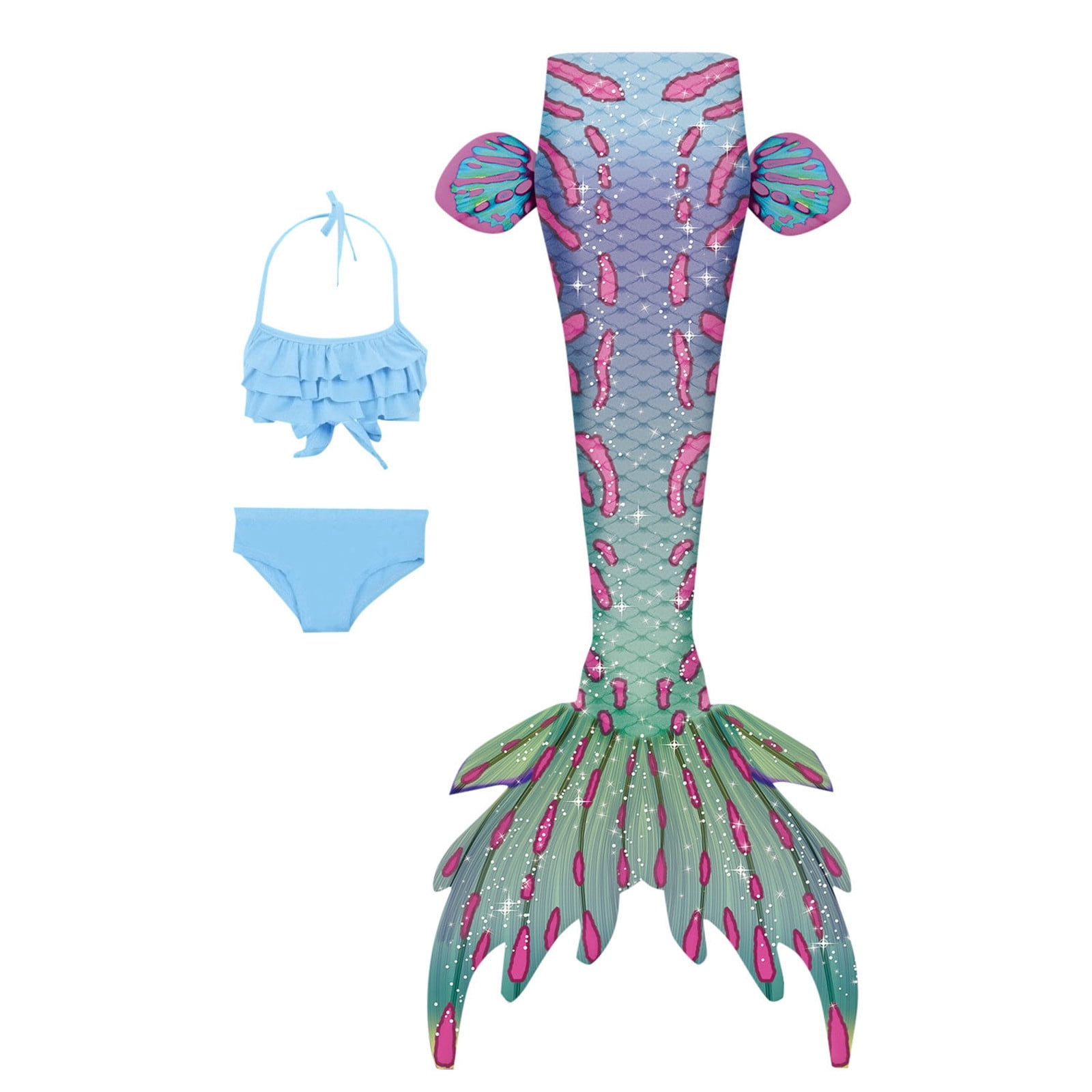 Mermaid Swimsuit with Tail Toddler Mermaid Tail Tankini Set Fish Scale ...