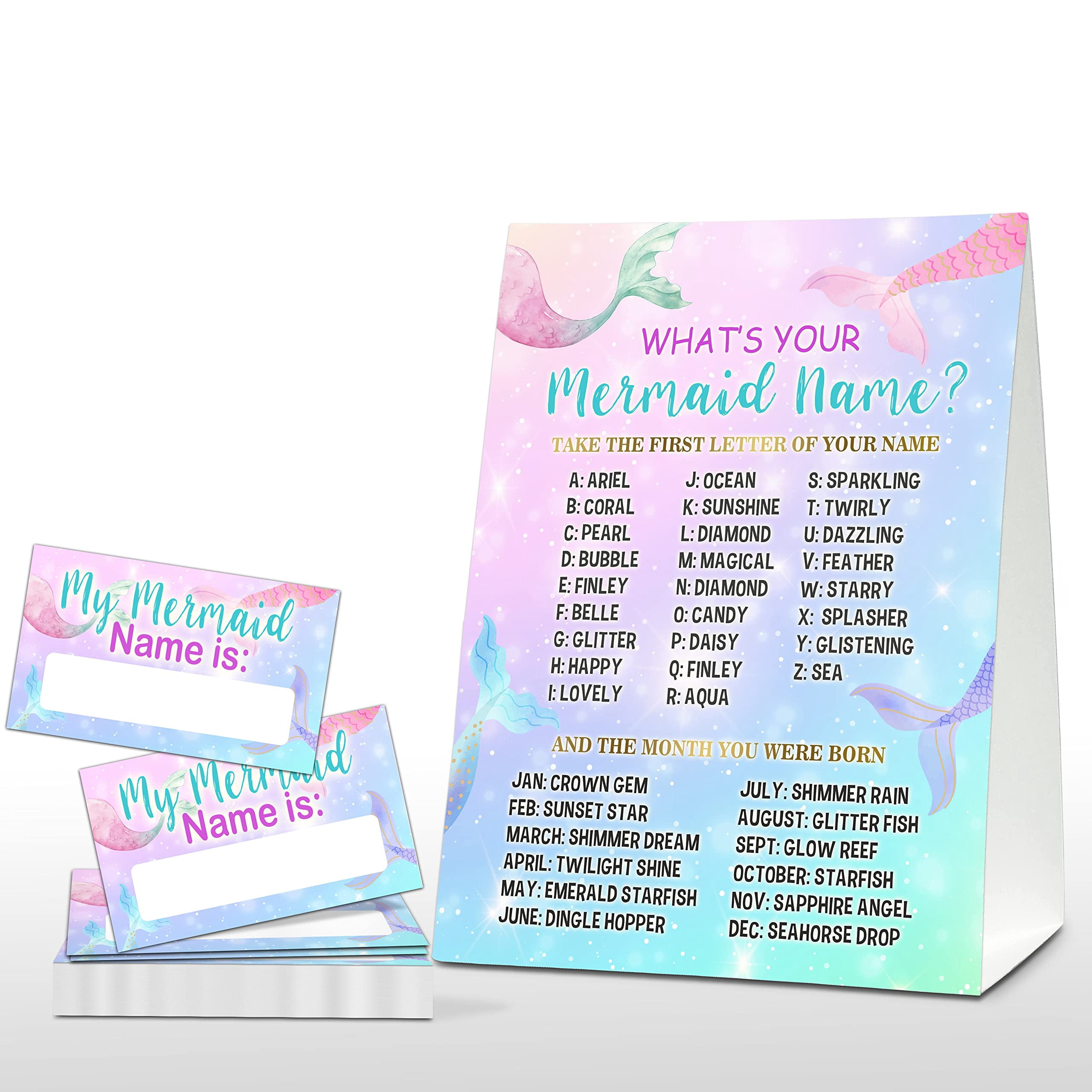 What's Your Mermaid TWE5 Name Game - Whimsical Mermaid Birthday Games ...
