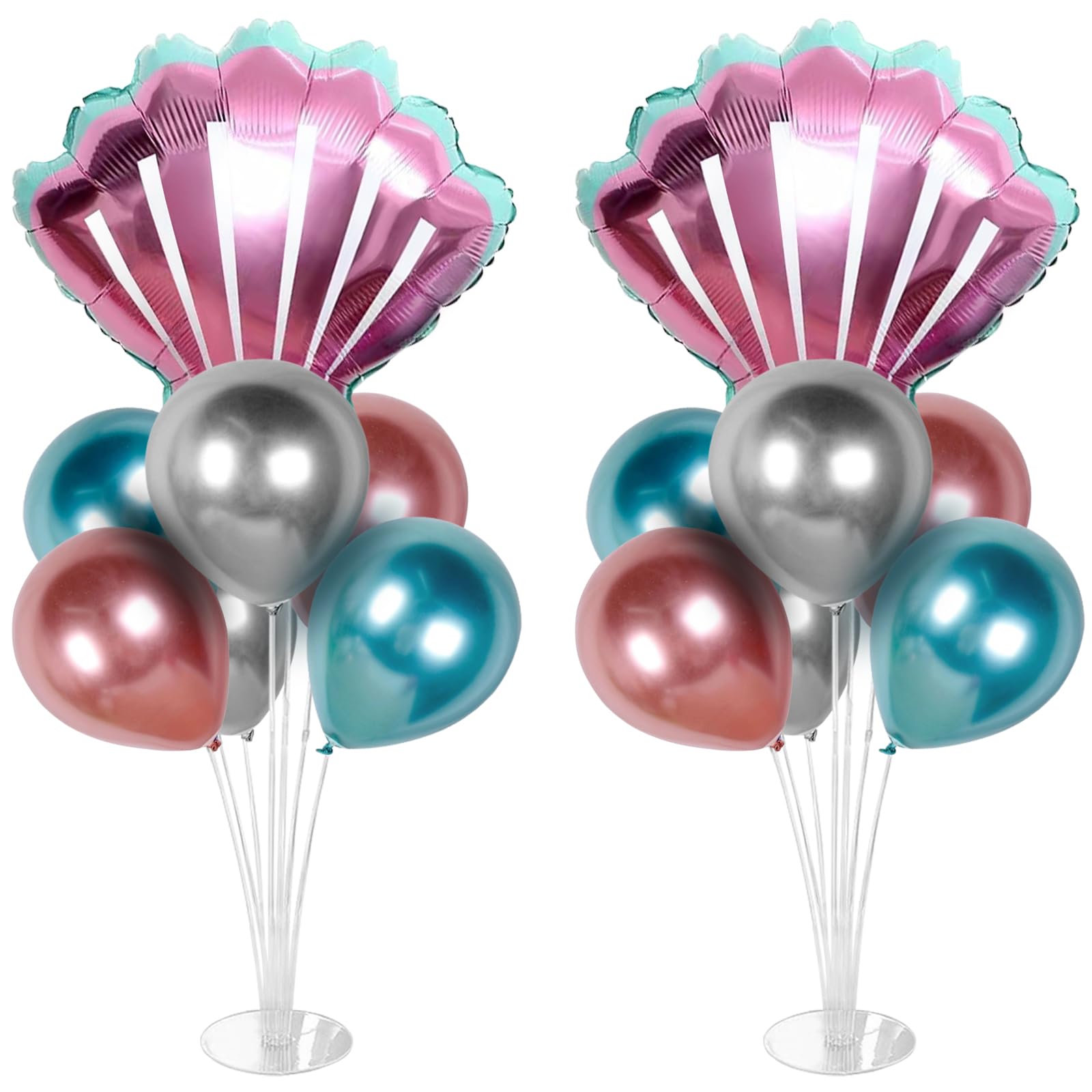Mermaid Table Centerpiece Balloons KEF16 Stand Kit 2 Sets, Mermaid ...