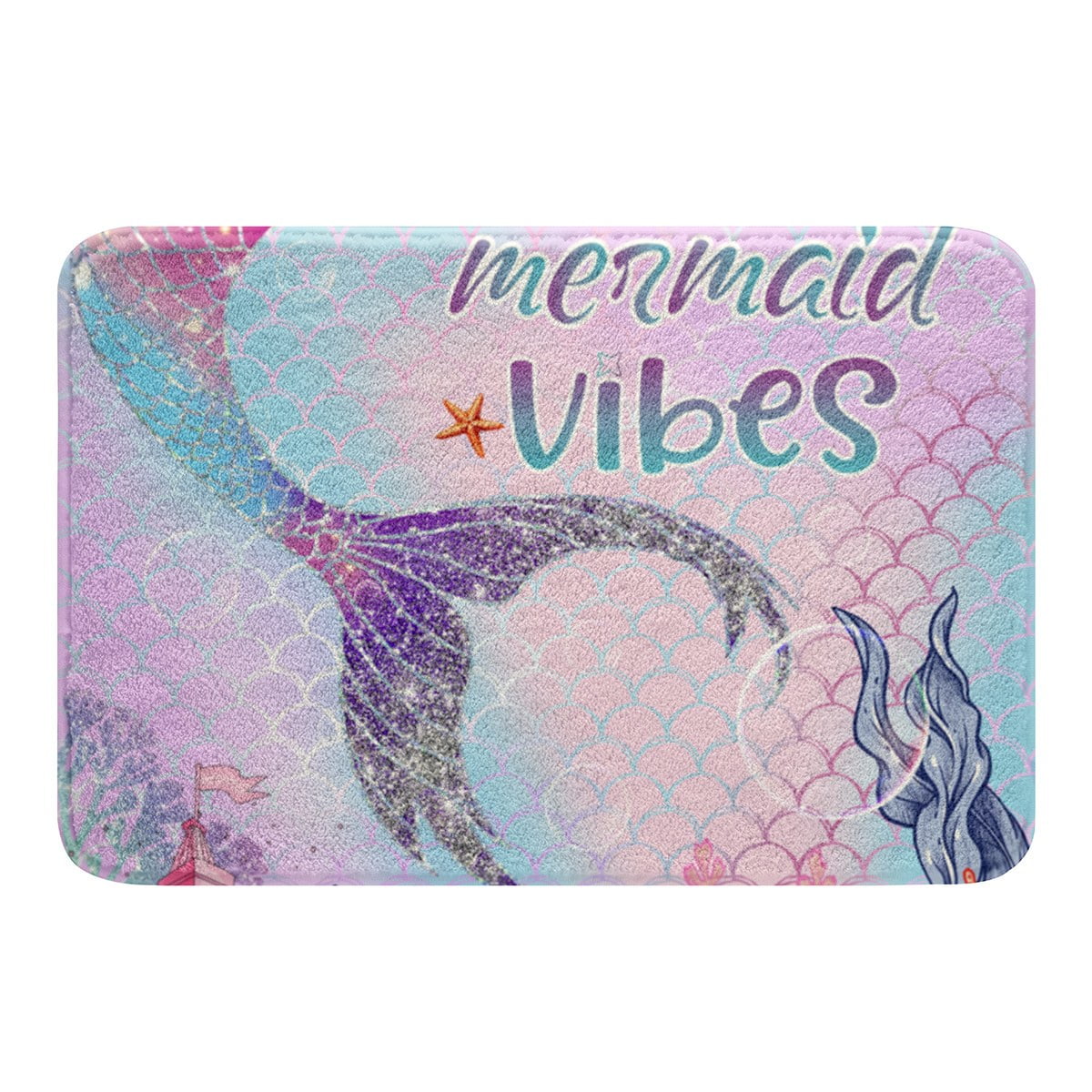 Mermaid Tail 20"x32" Rug for Girls,Dreamy Castle Area Rug Ocean ...